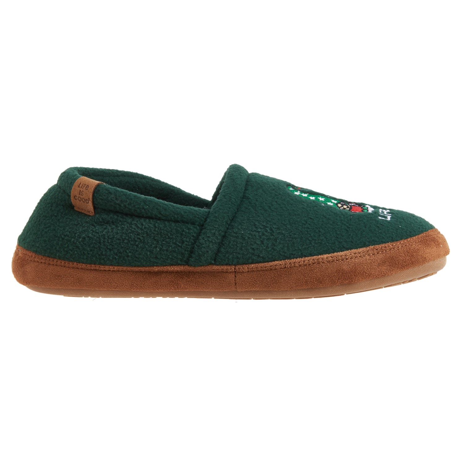 Life is good® Embroidered Holiday Gnomes Fleece A-Line Slippers (For ...