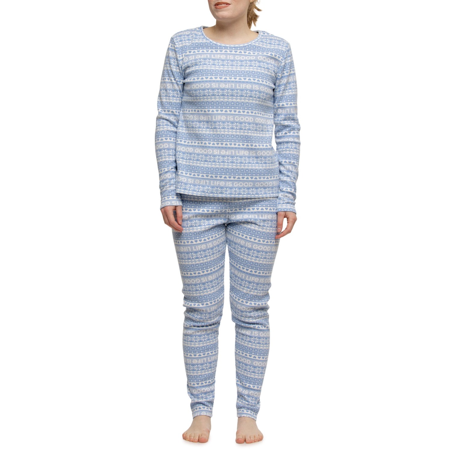 Life is Good® Fair Isle Brushed Waffle Base Layer Set - Crew Neck, Long ...