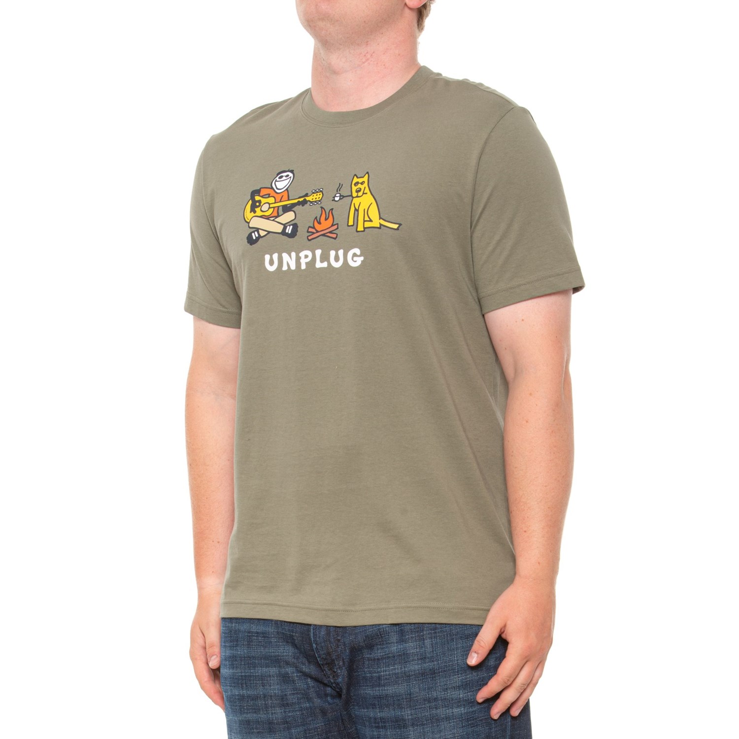Life is good® Jake and Rocket Unplug Campfire Graphic T-Shirt - Short ...