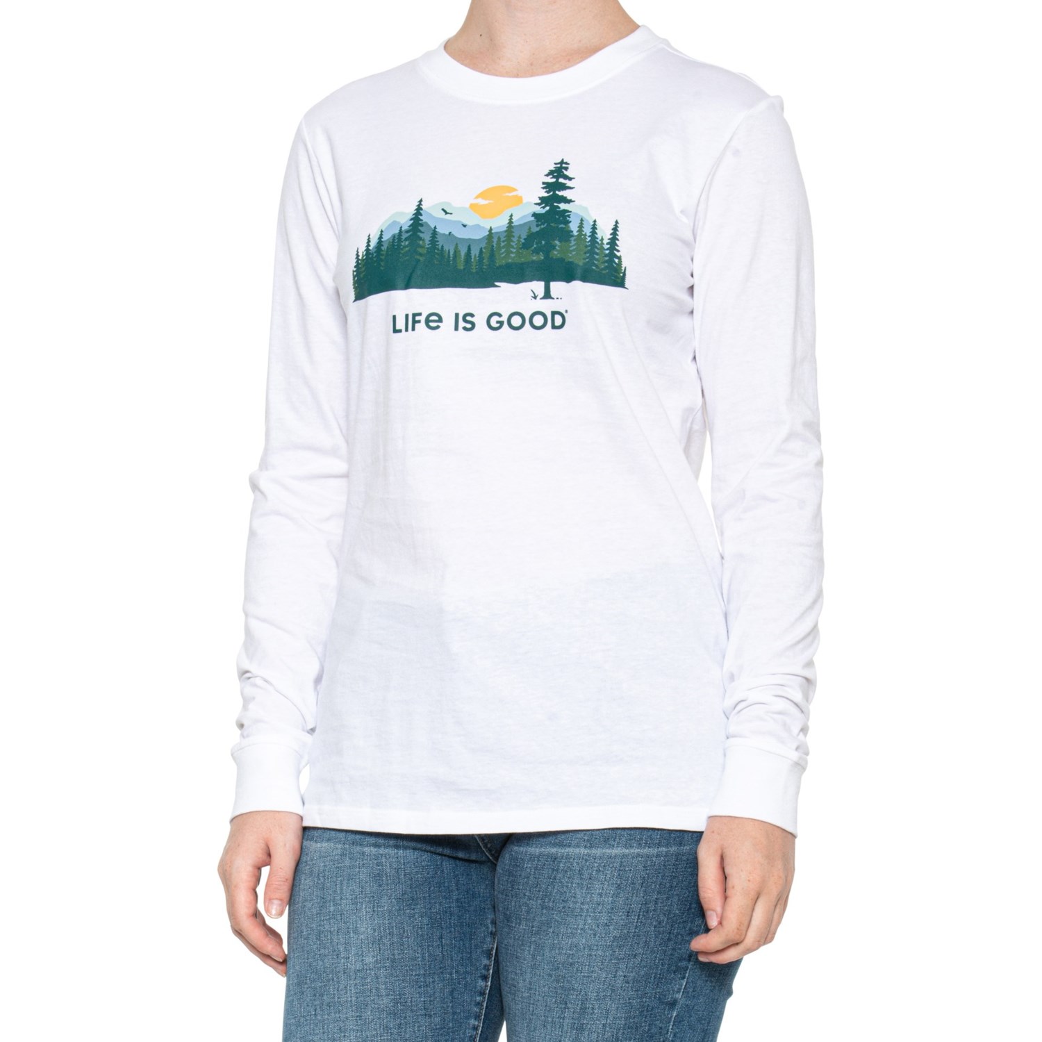 Life is good® Mountain Scape Crew Neck Shirt (For Women) - Save 39%