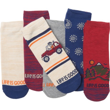 Life is good® Novelty Flat-Knit Low-Cut Socks (For Men) - Save 33%
