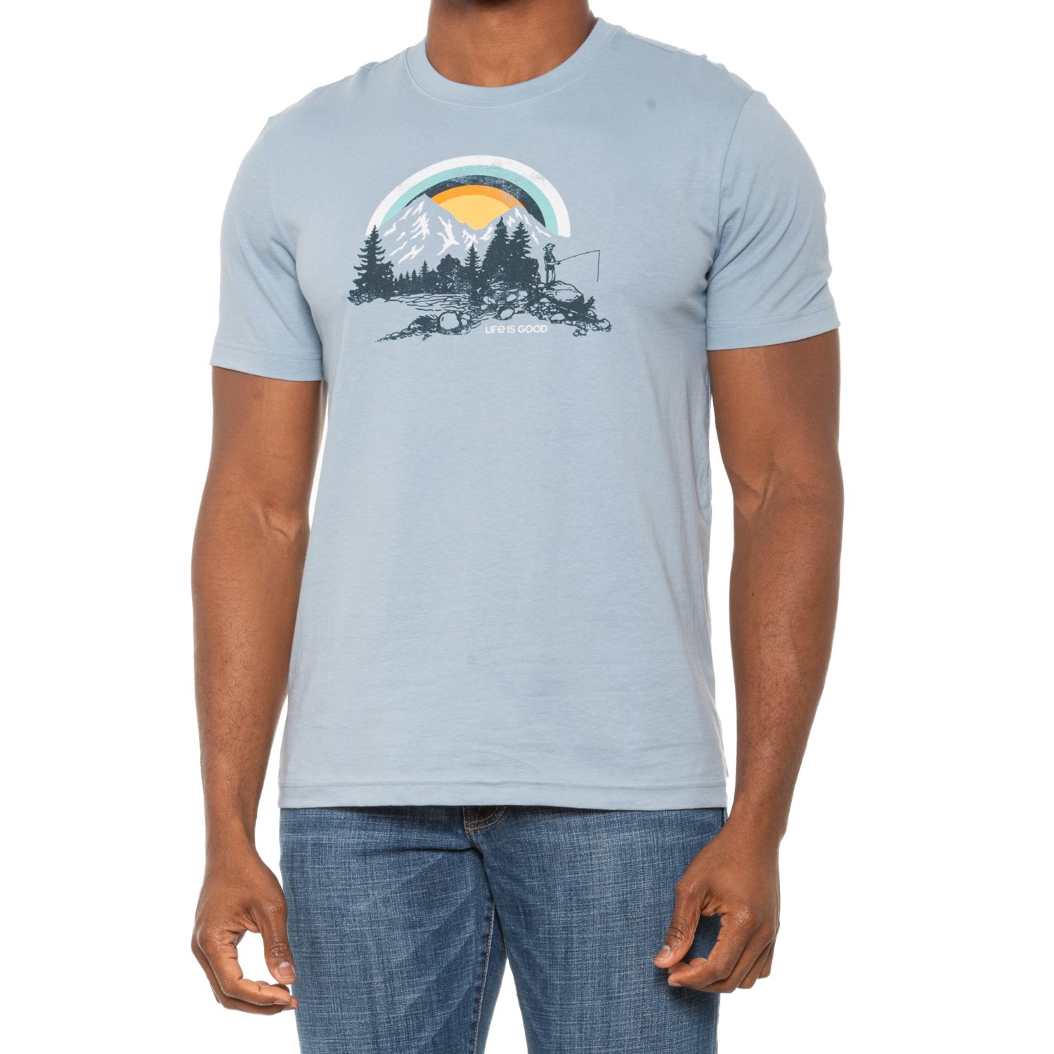 Life is good® Retro Fishing Landscape T-Shirt - Short Sleeve - Save 40%