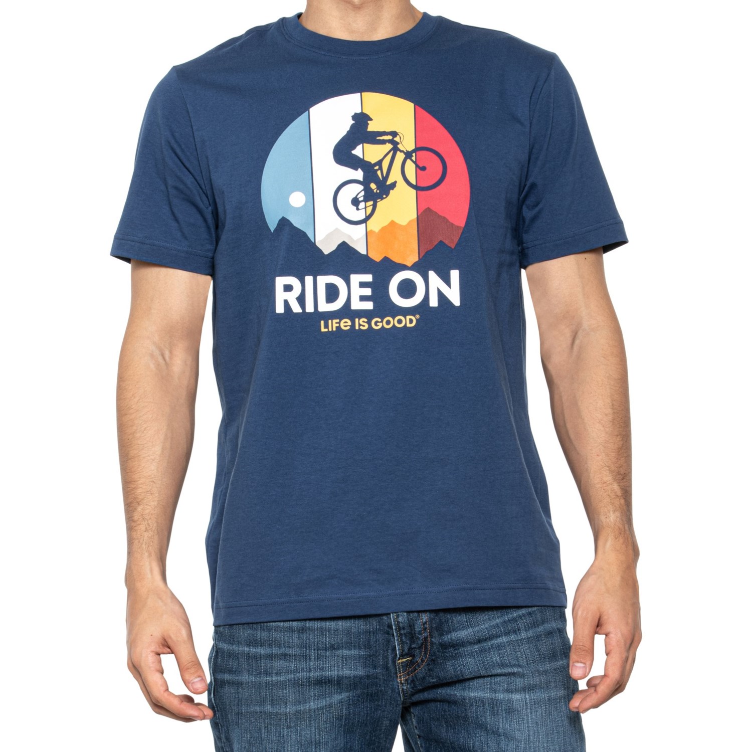 Life is good® Ride On Mountain Biker Classic T-Shirt (For Men) - Save 37%