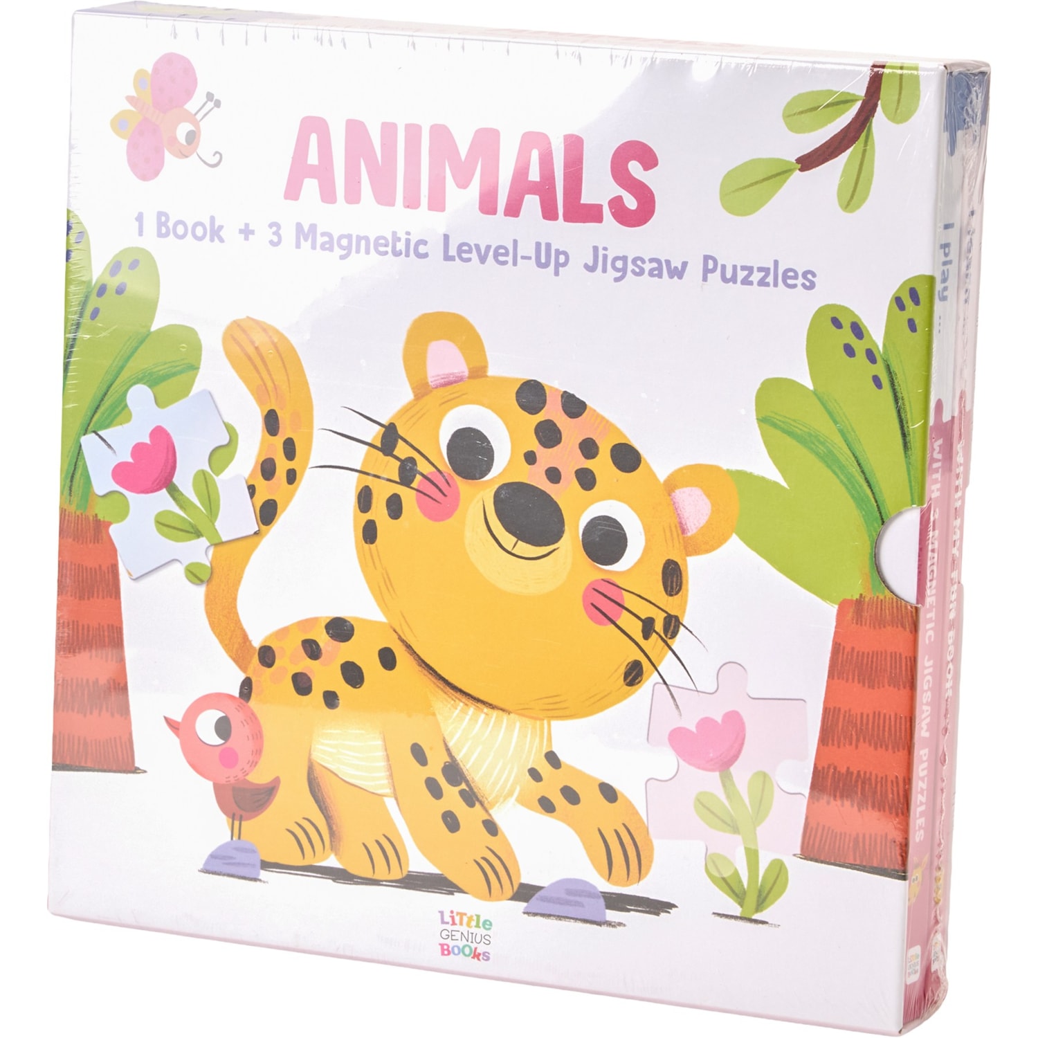 Little Genius Books Animals Book and Magnetic Level-Up Jigsaw Puzzles ...