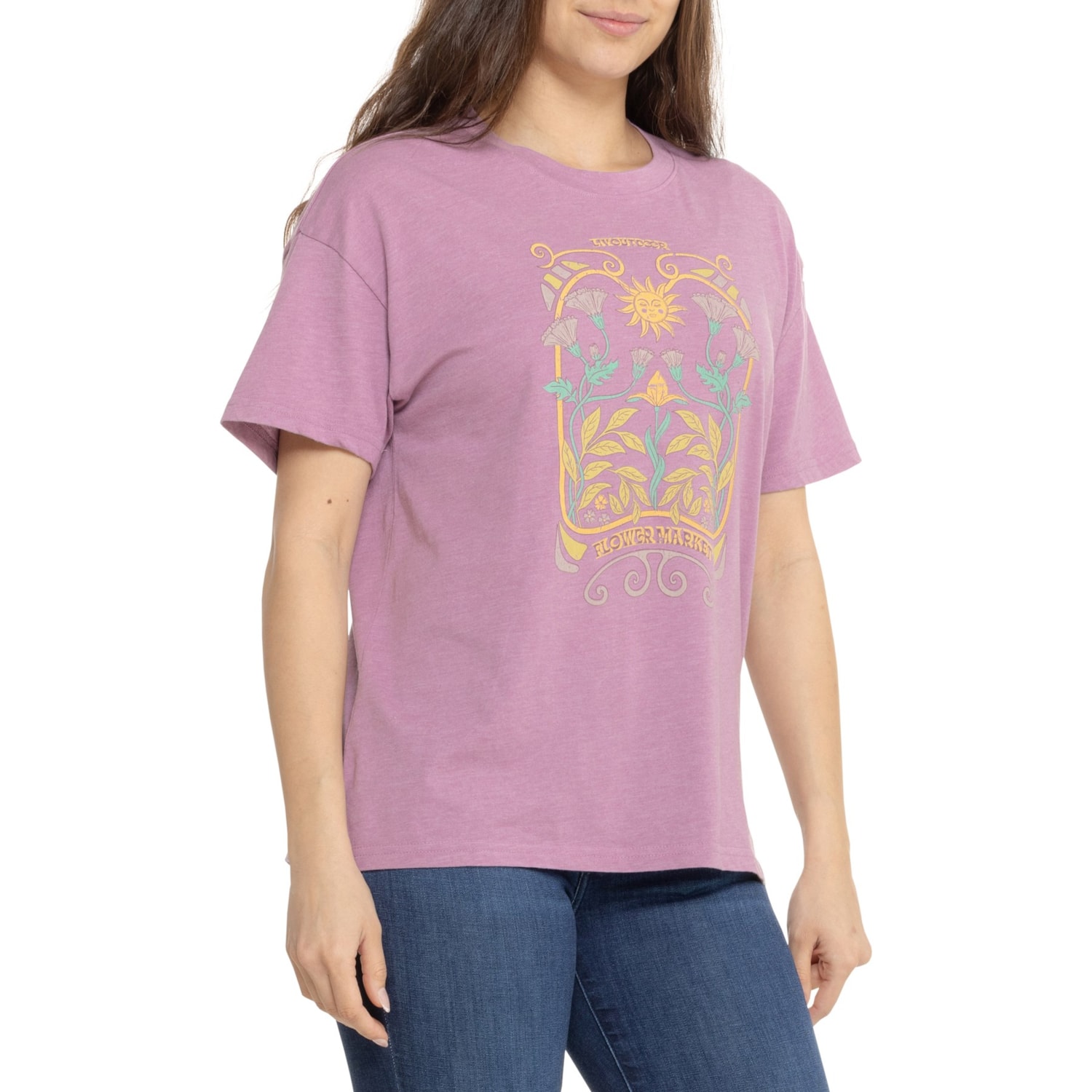 LIV OUTDOOR Flower Market Reagan Oversized T-Shirt - Short Sleeve ...
