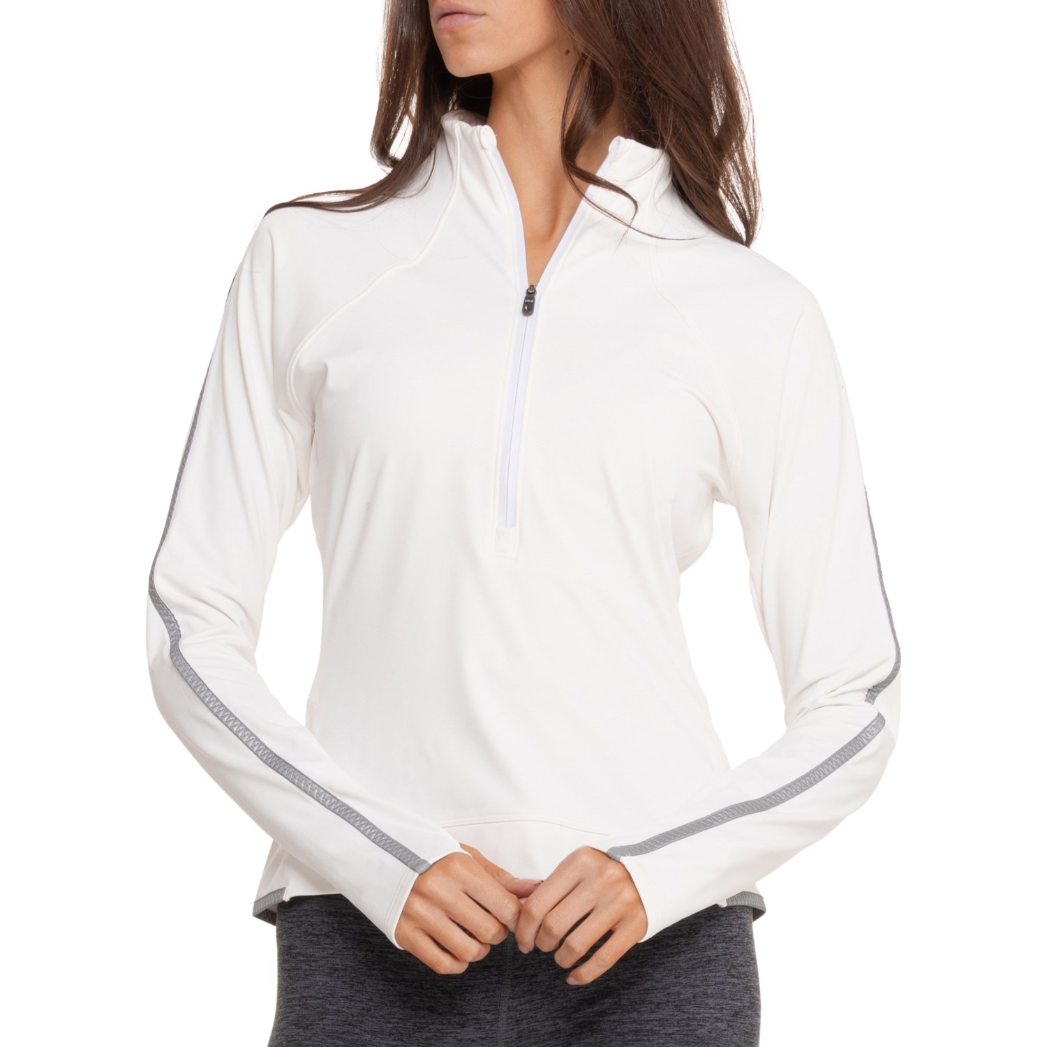 Lole Just Zip-Neck Shirt - Long Sleeve - Save 55%