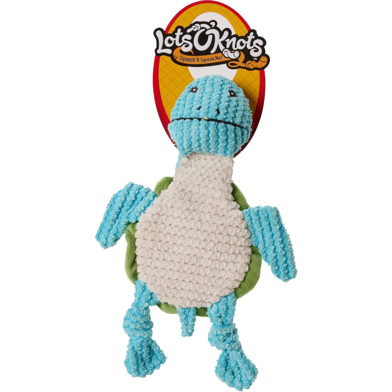 Lot's O Knots Turtle Knotted Dog Toy - 13.5”, Squeaker - Save 25%