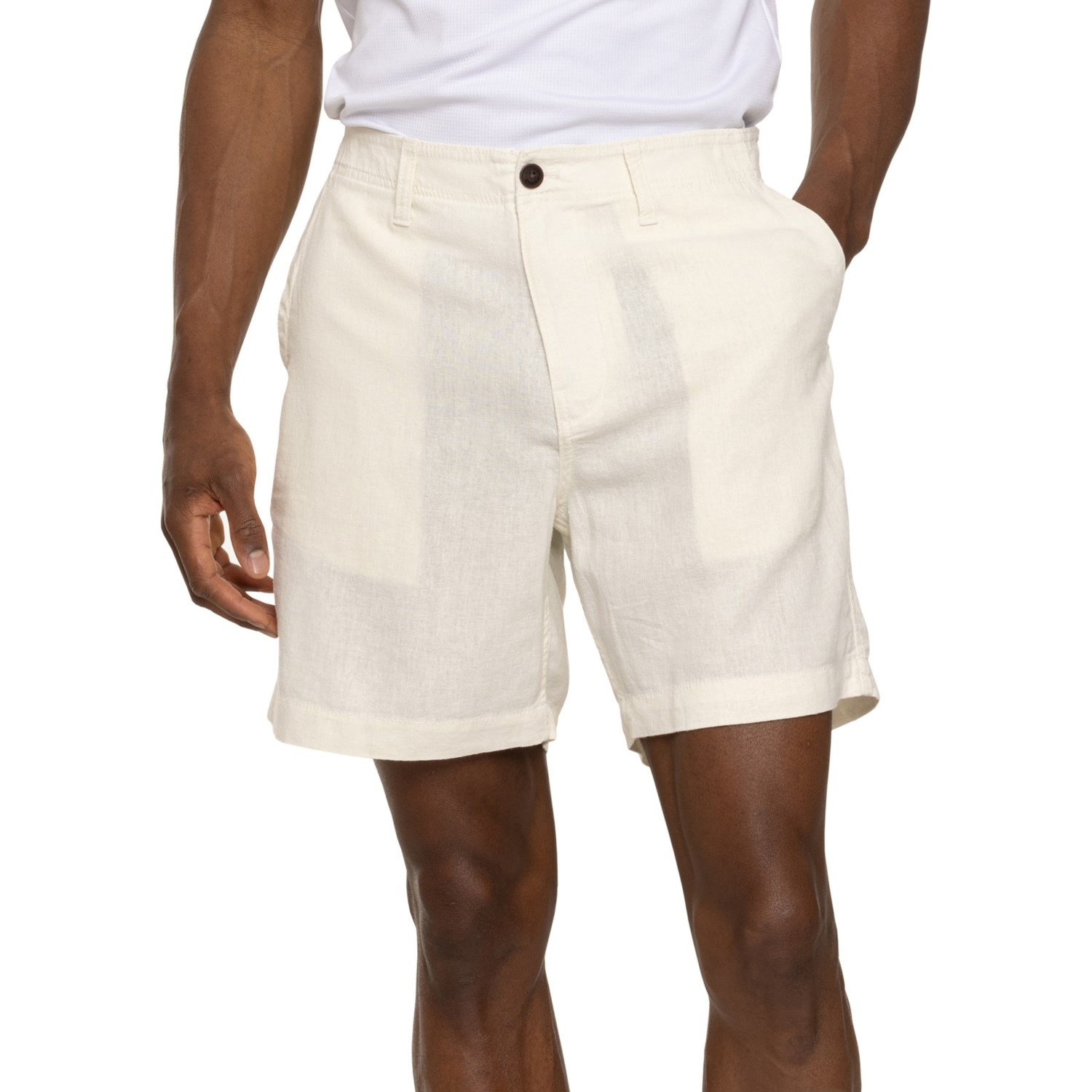 Lucky Brand Flat Front Shorts - 7”, Linen