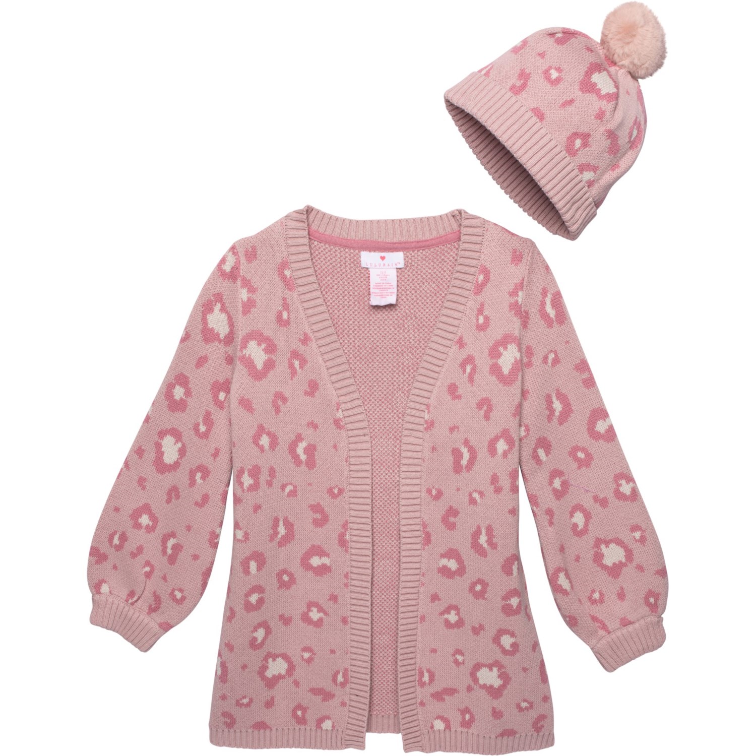 LULURAIN Leopard Shawl Collar Cardigan Sweater with Winter Hat (For Big ...