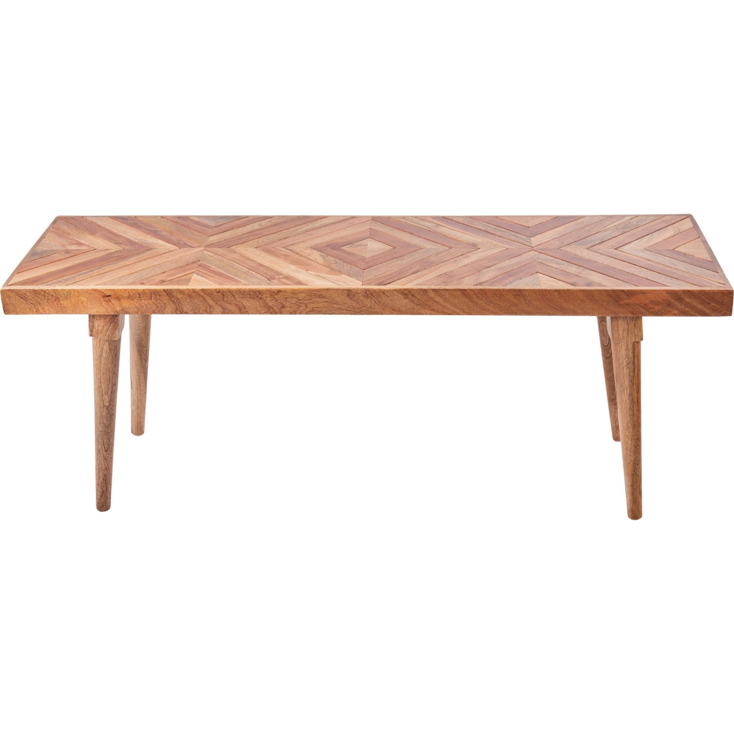 Made in India Diamond Pattern Mango Wood Mid-Century Bench - Save 23%