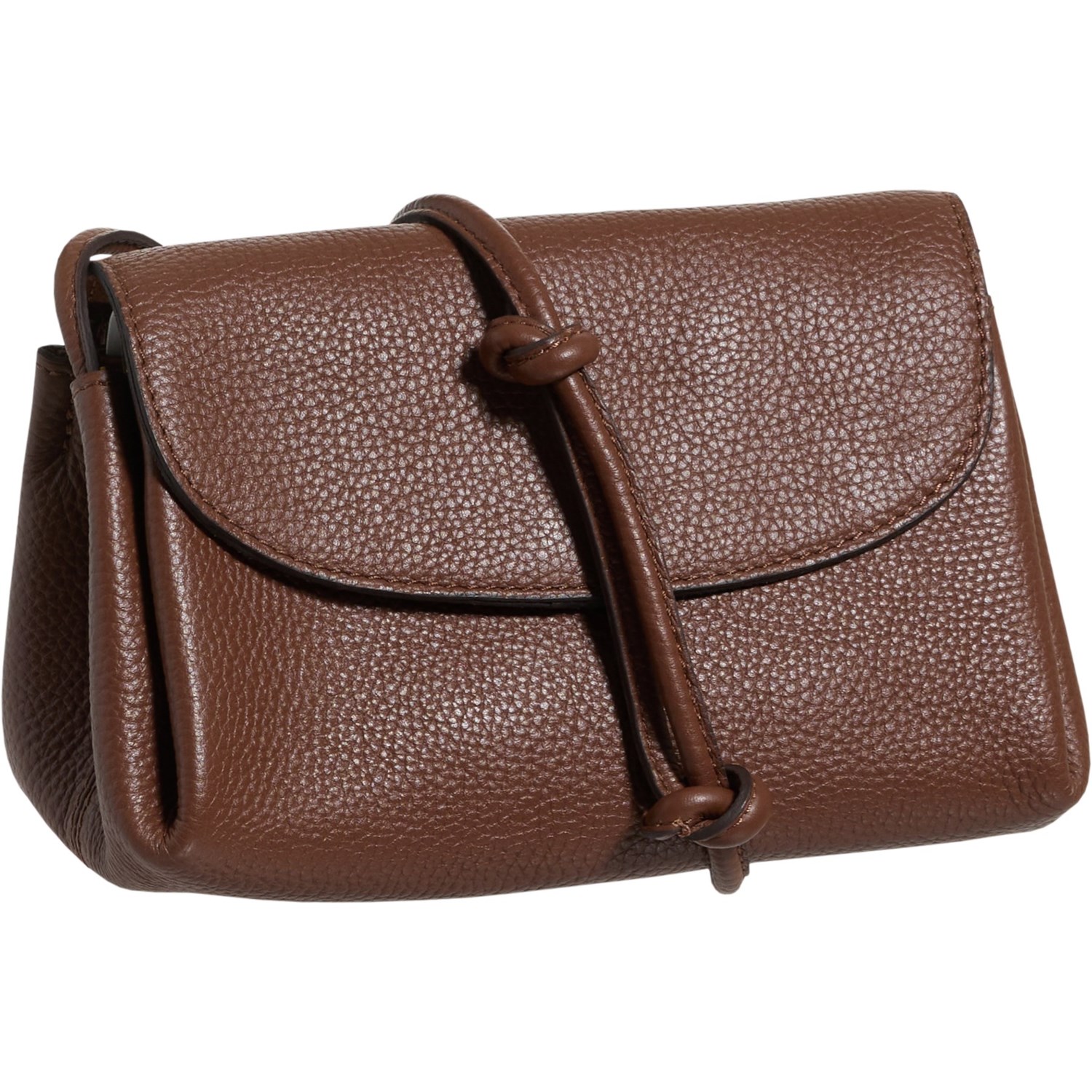 Made in India Flap-Over Triple Entry Crossbody Bag - Leather