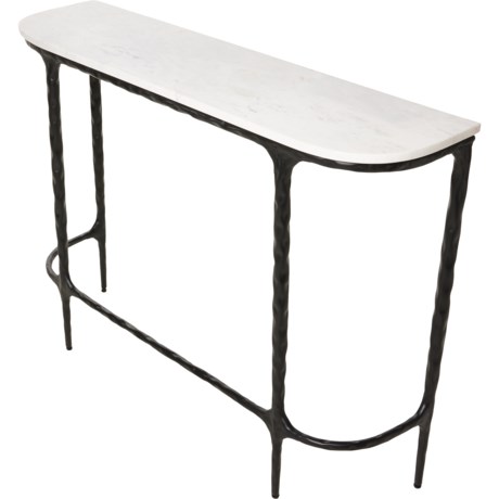 Made in India Marble Top Curved Console Table with Iron Legs - 38x9 ...