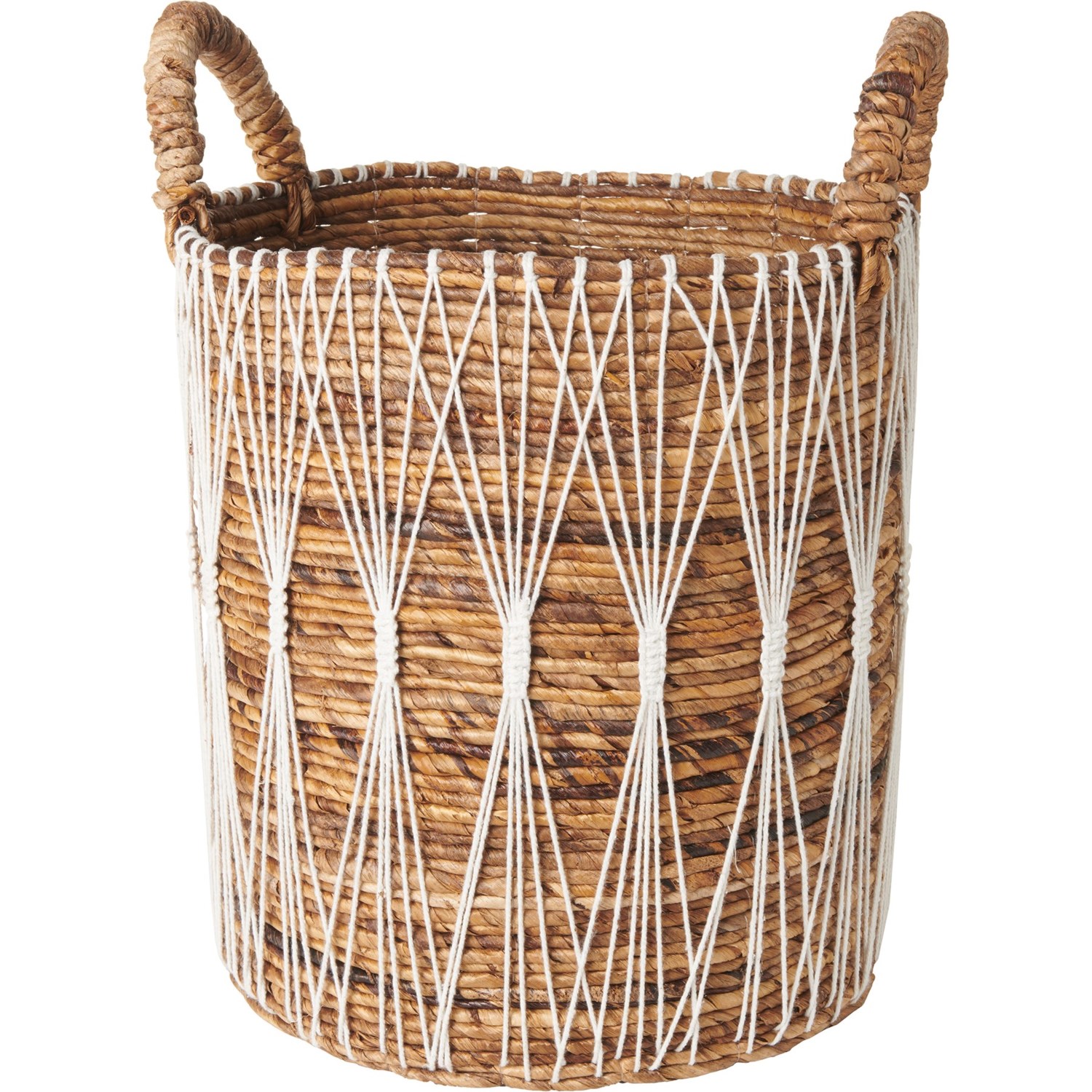Made In Indonesia Banana Leaf Macrame Basket - 19.5x13x13” - Save 37%