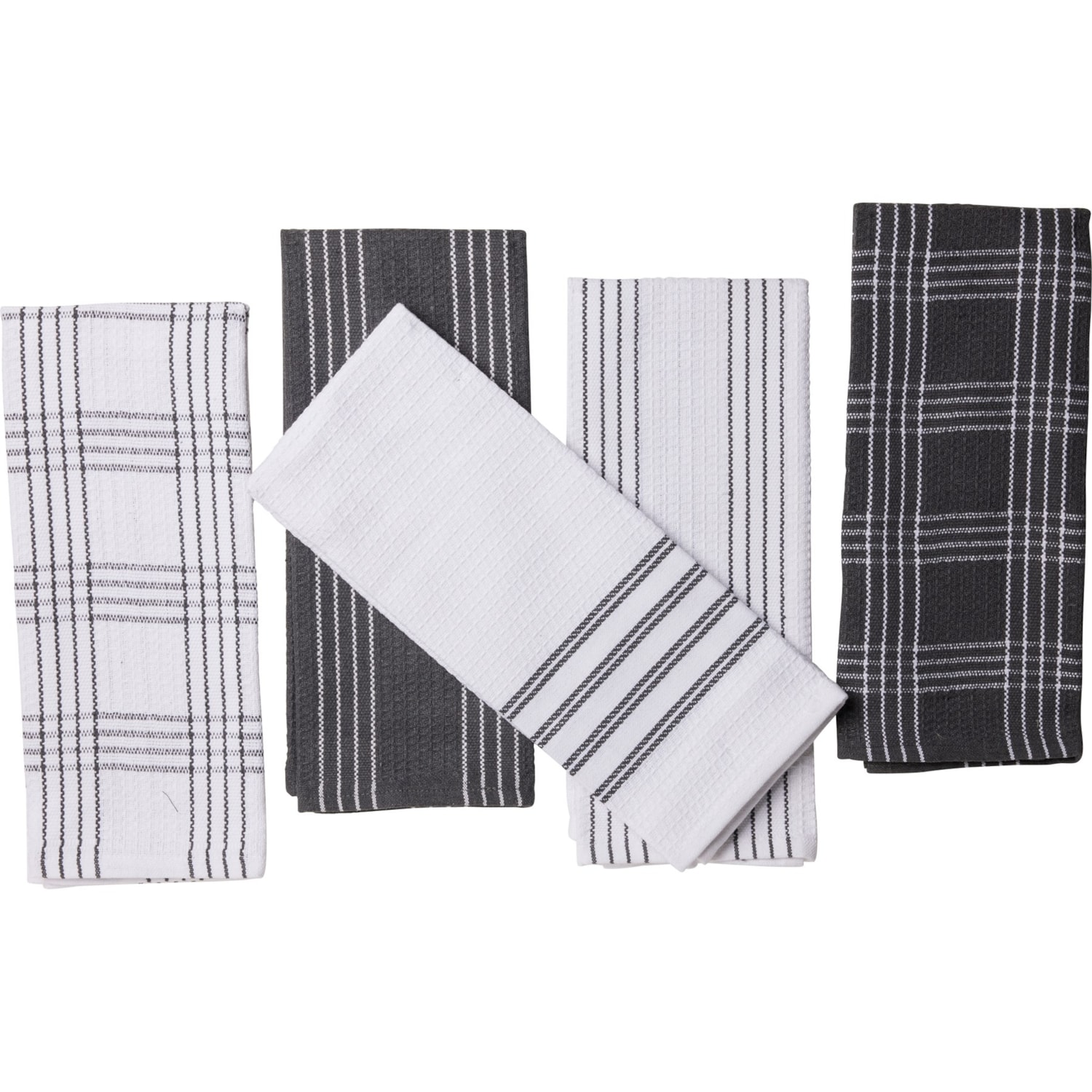 Madison Studio Recycled Waffle Knit Kitchen Towel Set - 5-Pack, 16x27 ...