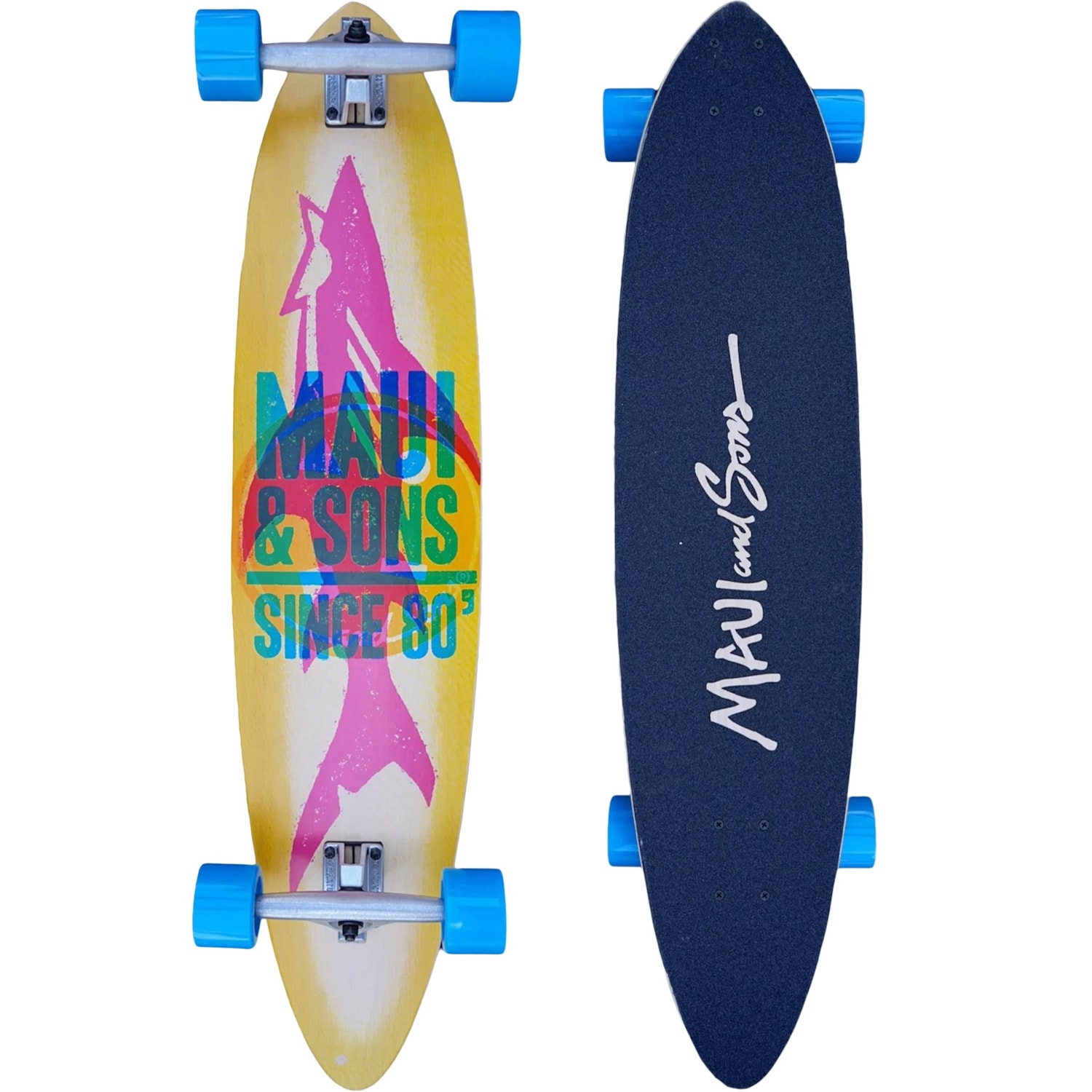 Maui & Sons Overlay Pintail Longboard Skateboard - Save 40%