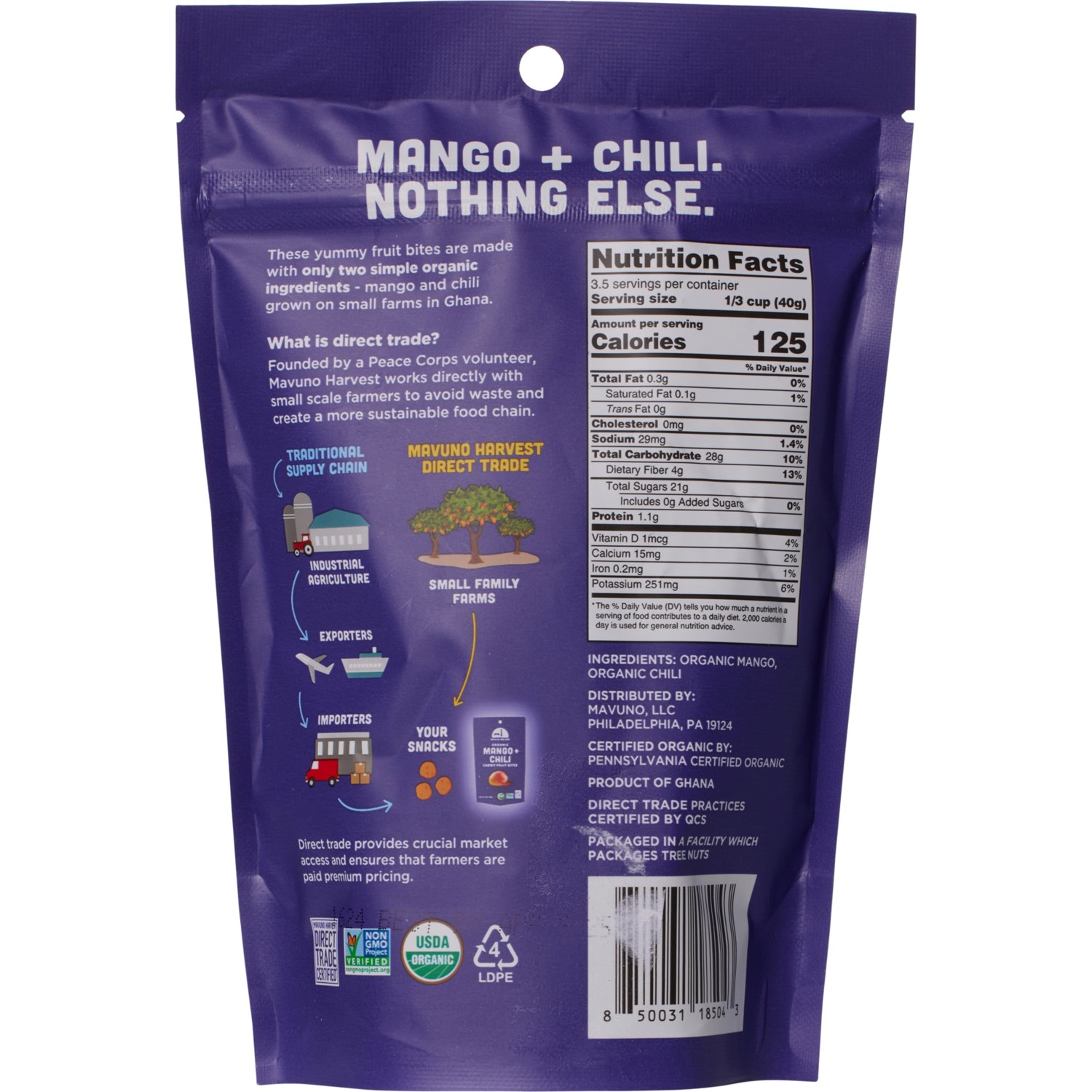 Mavuno Organic Mango and Chili Chewy Fruit Bites - 5 oz. - Save 25%