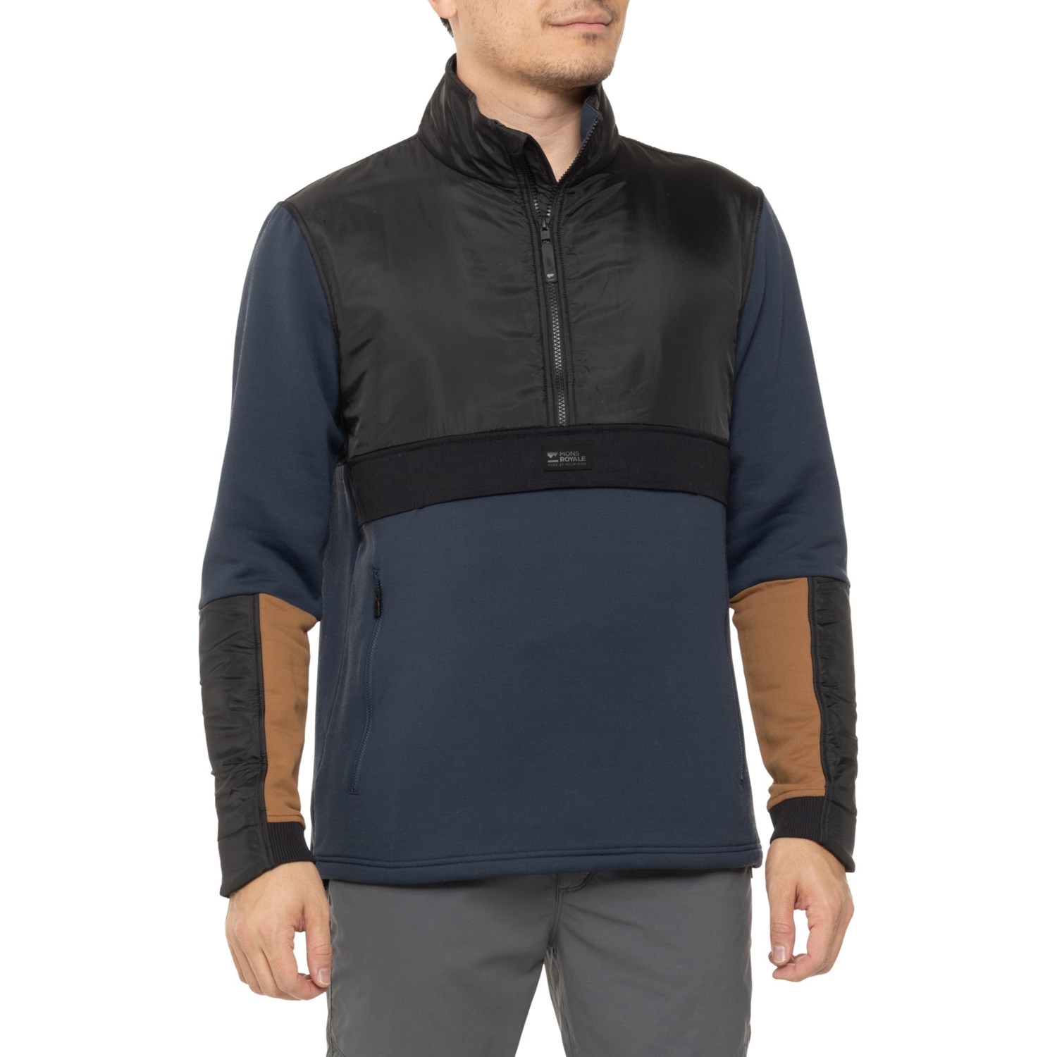 Mons Royale Decade Mid Jacket - Merino Wool, Zip Neck - Save 56%