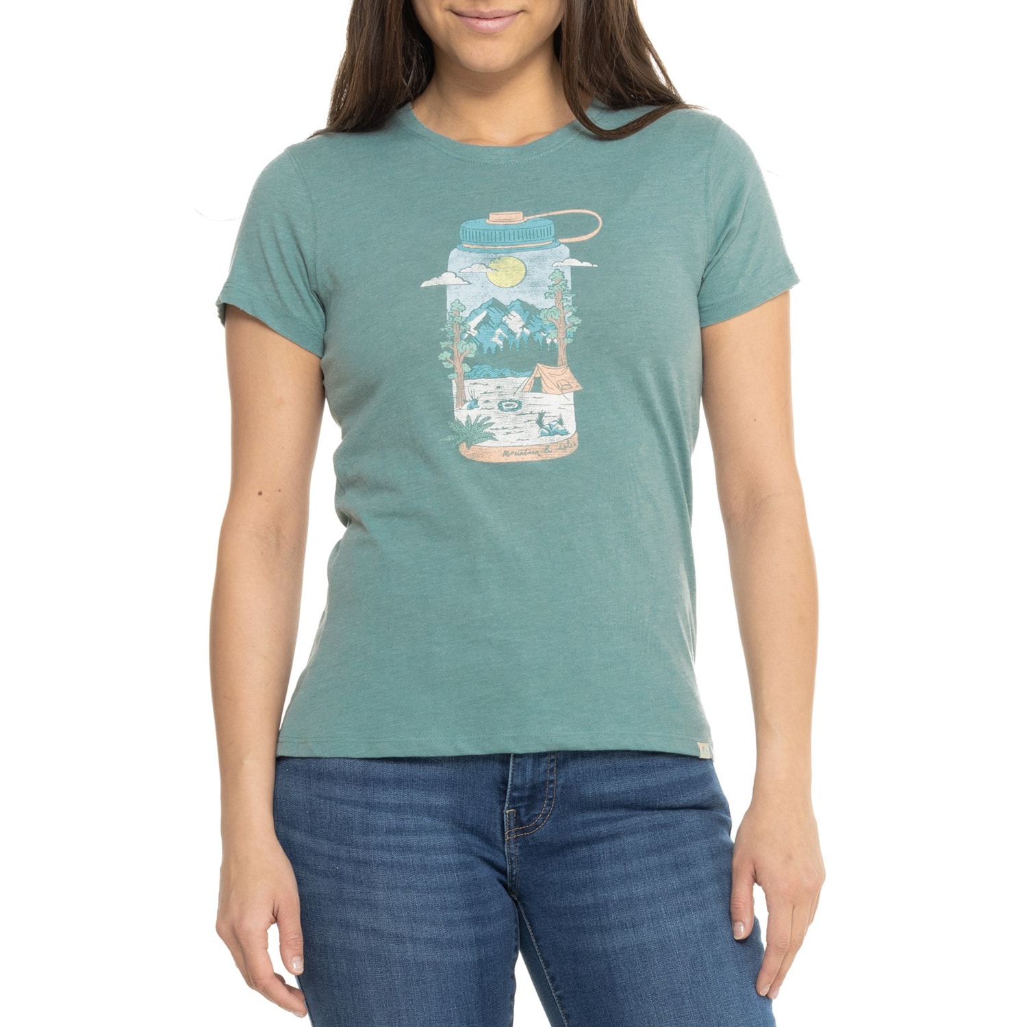 Mountain and Isles Water Bottle Graphic T-Shirt - Short Sleeve - Save 41%