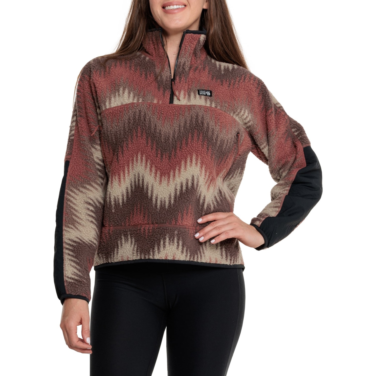 Mountain Hardwear HiCamp Fleece Printed Pullover Jacket - Zip Neck