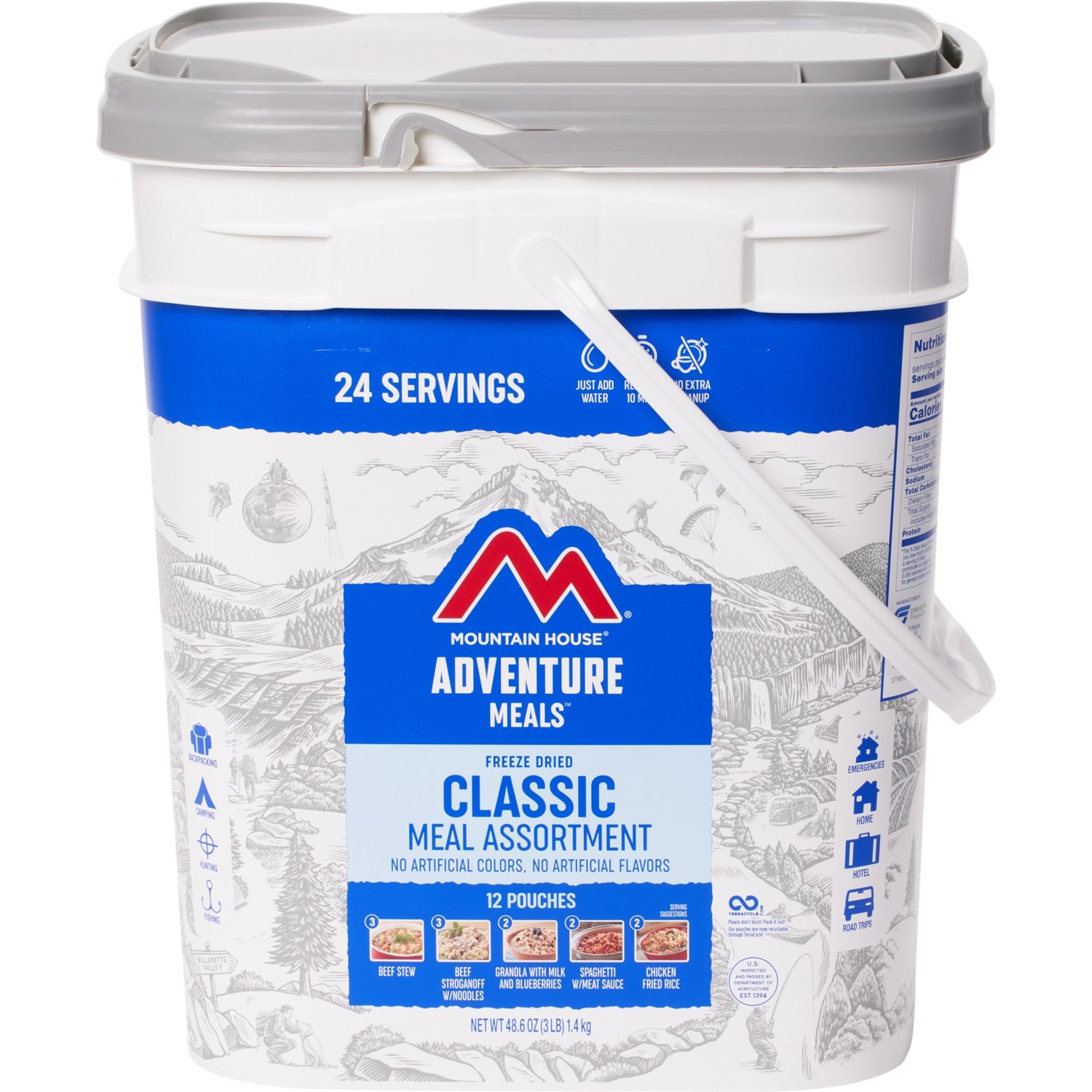 Mountain House Just in Case Classic Assorted Meals Bucket - 24 Servings ...