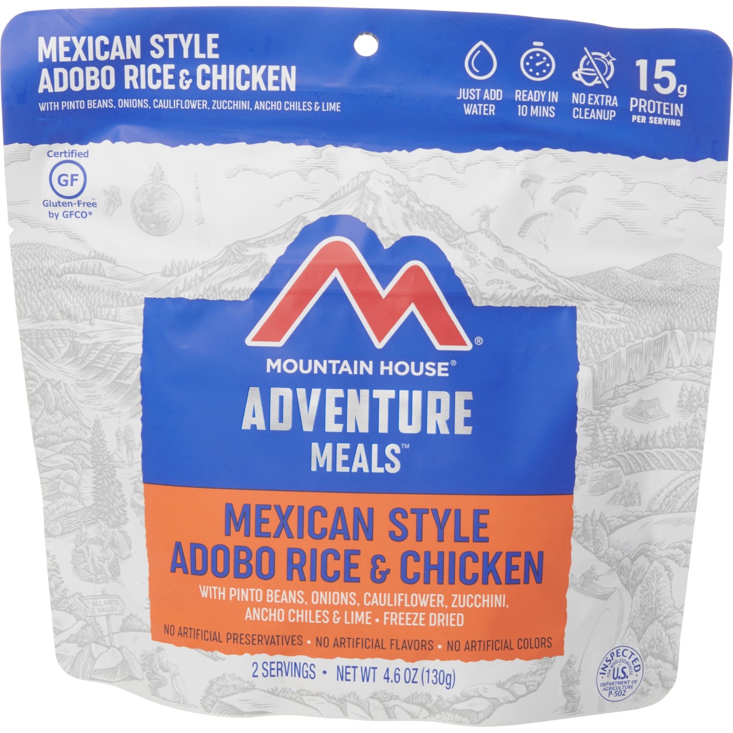Mountain House Mexican Style Adobo Rice and Chicken Meal - 2 Servings ...