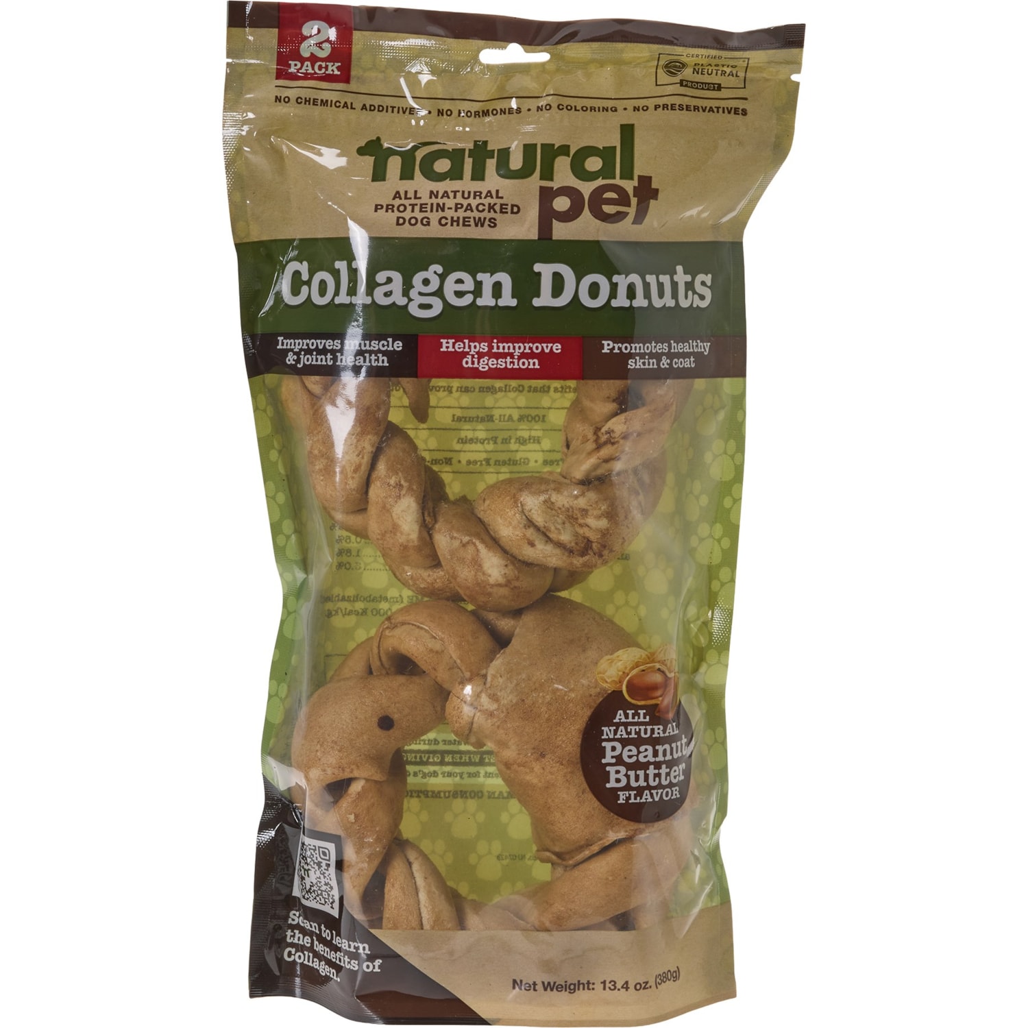 Natural Pet Collagen Braided Donut Dog Chews - 2-Count - Save 44%