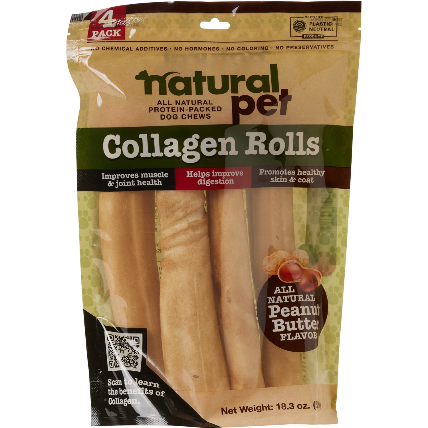 Natural Pet Collagen Roll Dog Chews - 4-Count - Save 35%