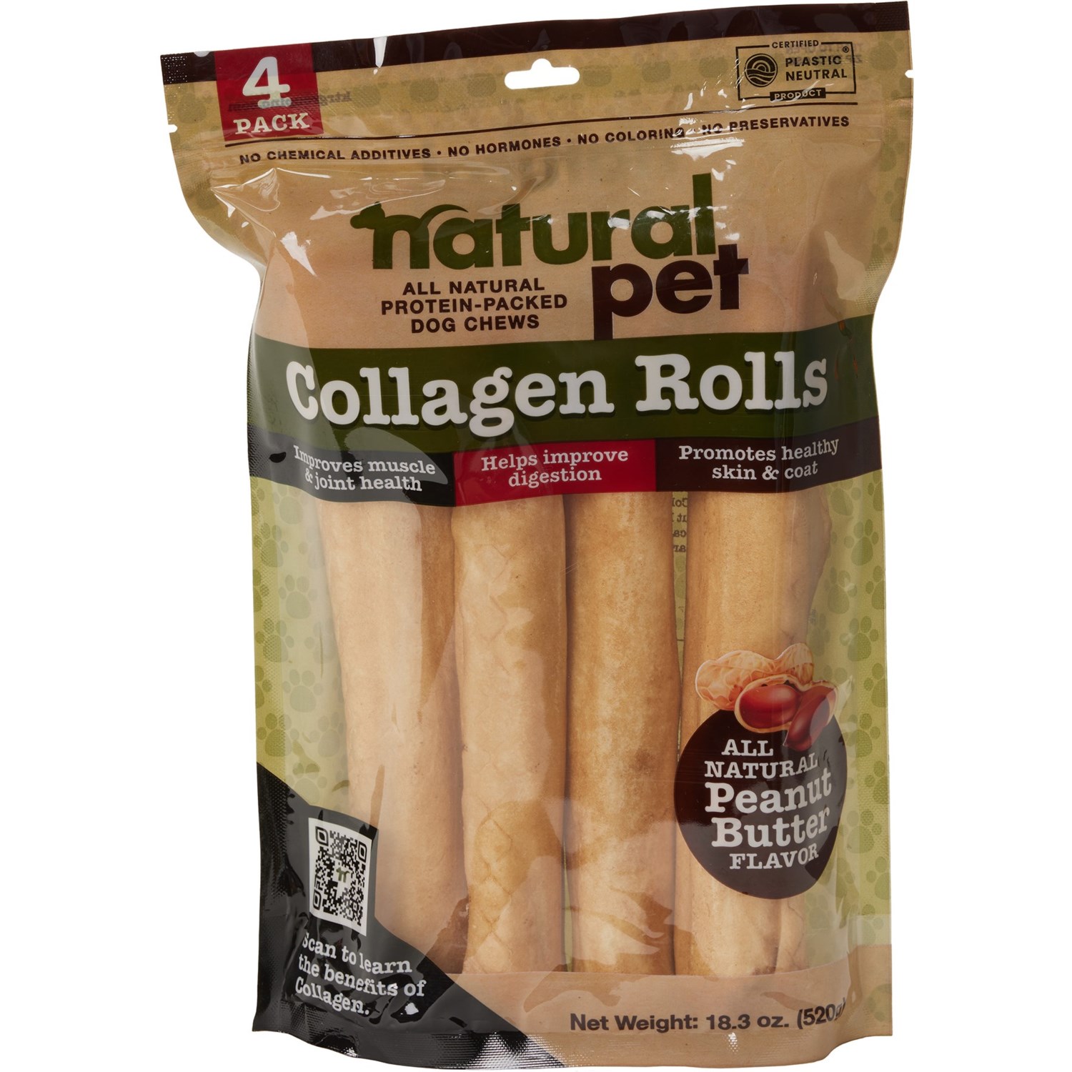 Natural Pet Collagen Roll Dog Chews - 4-Count - Save 48%