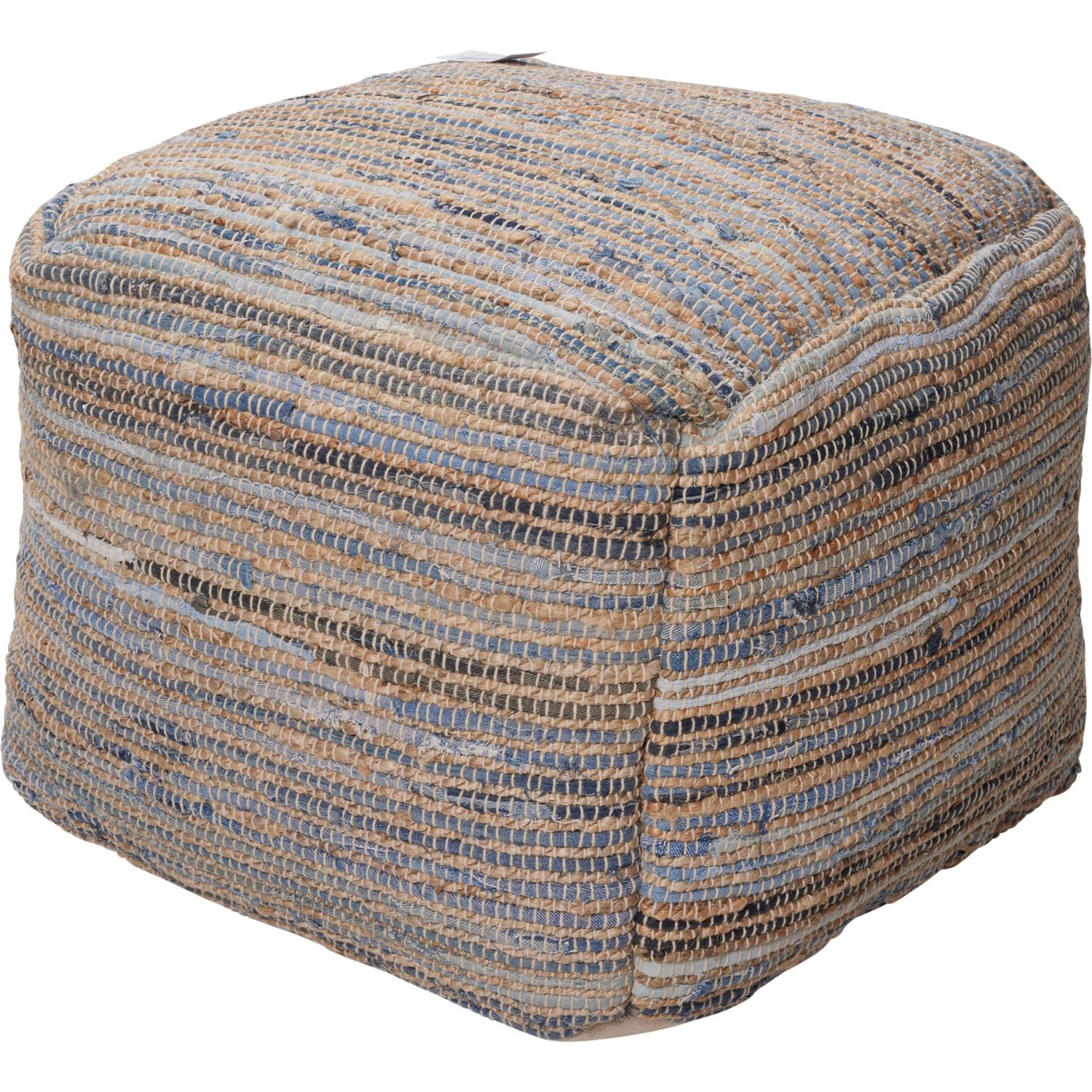 nuLOOM Jute and Denim Ottoman Pouf - 14x18” - Save 33%