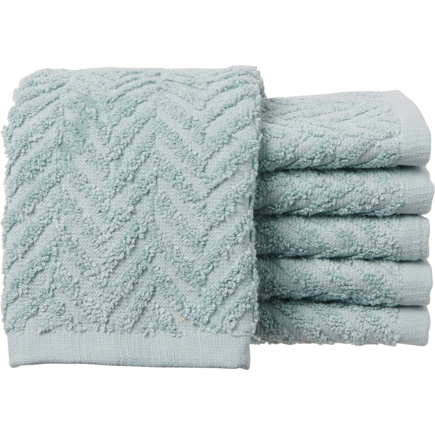 Organic 100% Cotton Textured Washcloths - 6-Pack, Cloud Blue - Save 50%