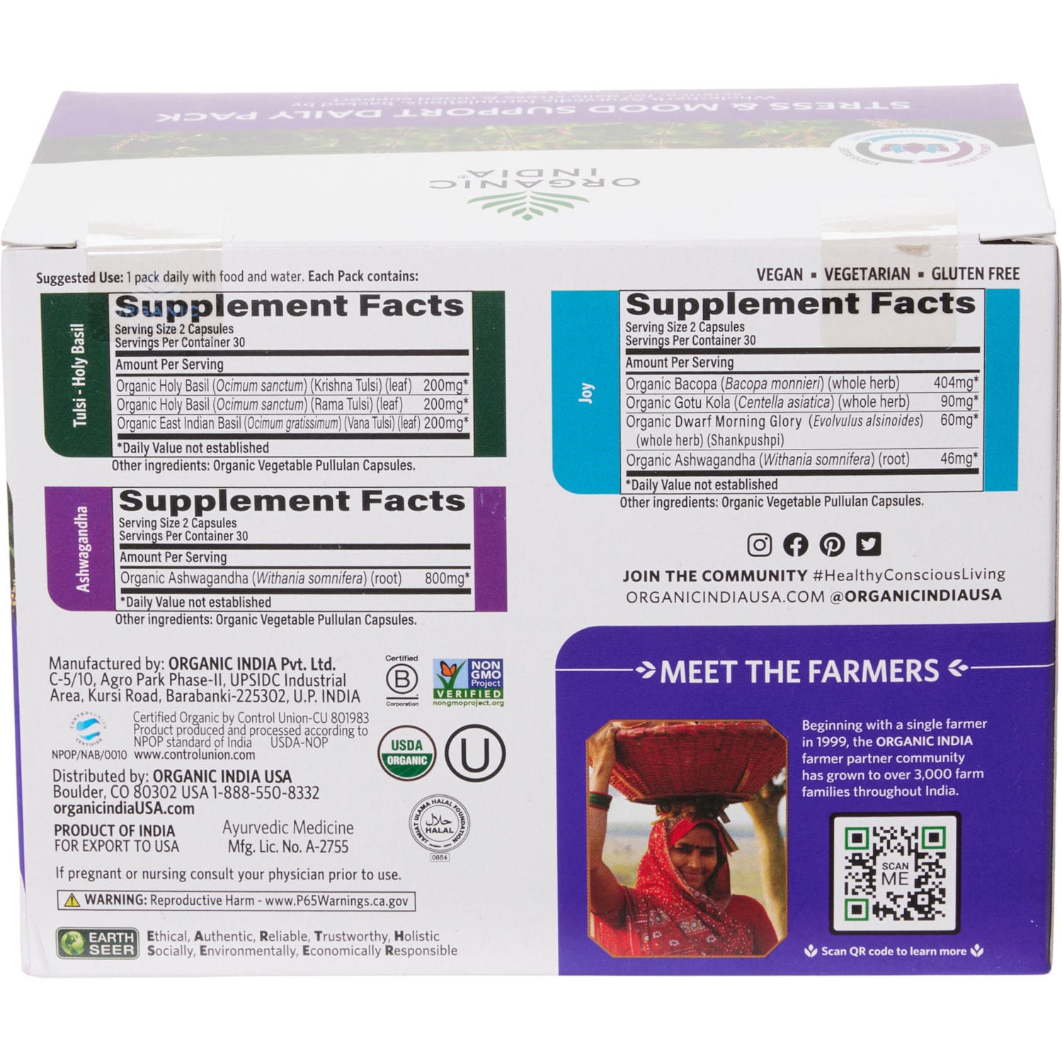 Organic India Stress and Mood Supplements - 30-Pack - Save 50%
