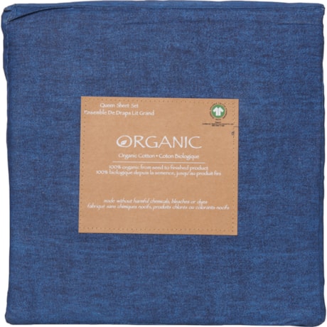Organic Queen Cotton Softened Chambray Sheet Set - Save 50%