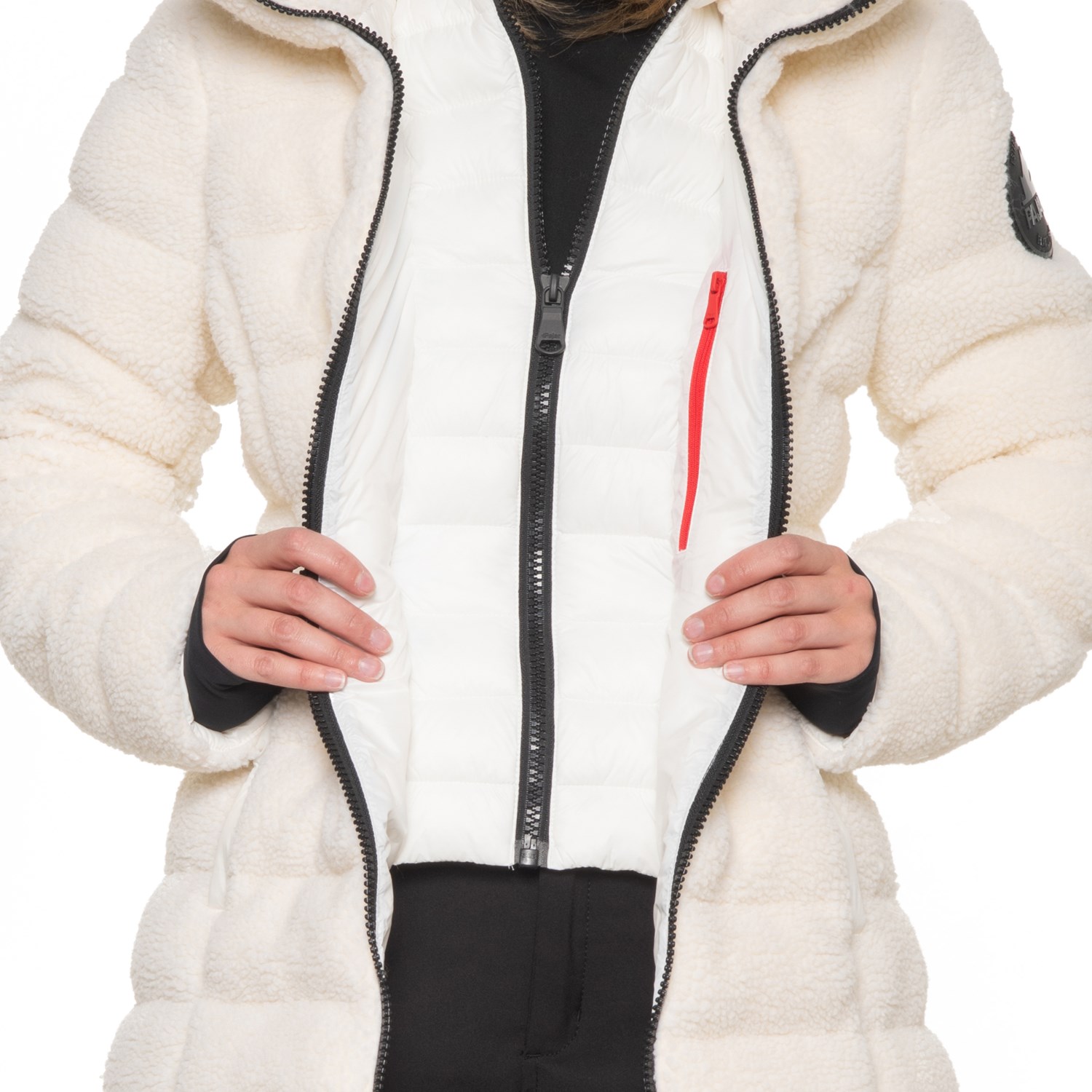 Pajar Yvaine Mixed Media Sherpa 3/4 Length Hooded Jacket - Insulated ...