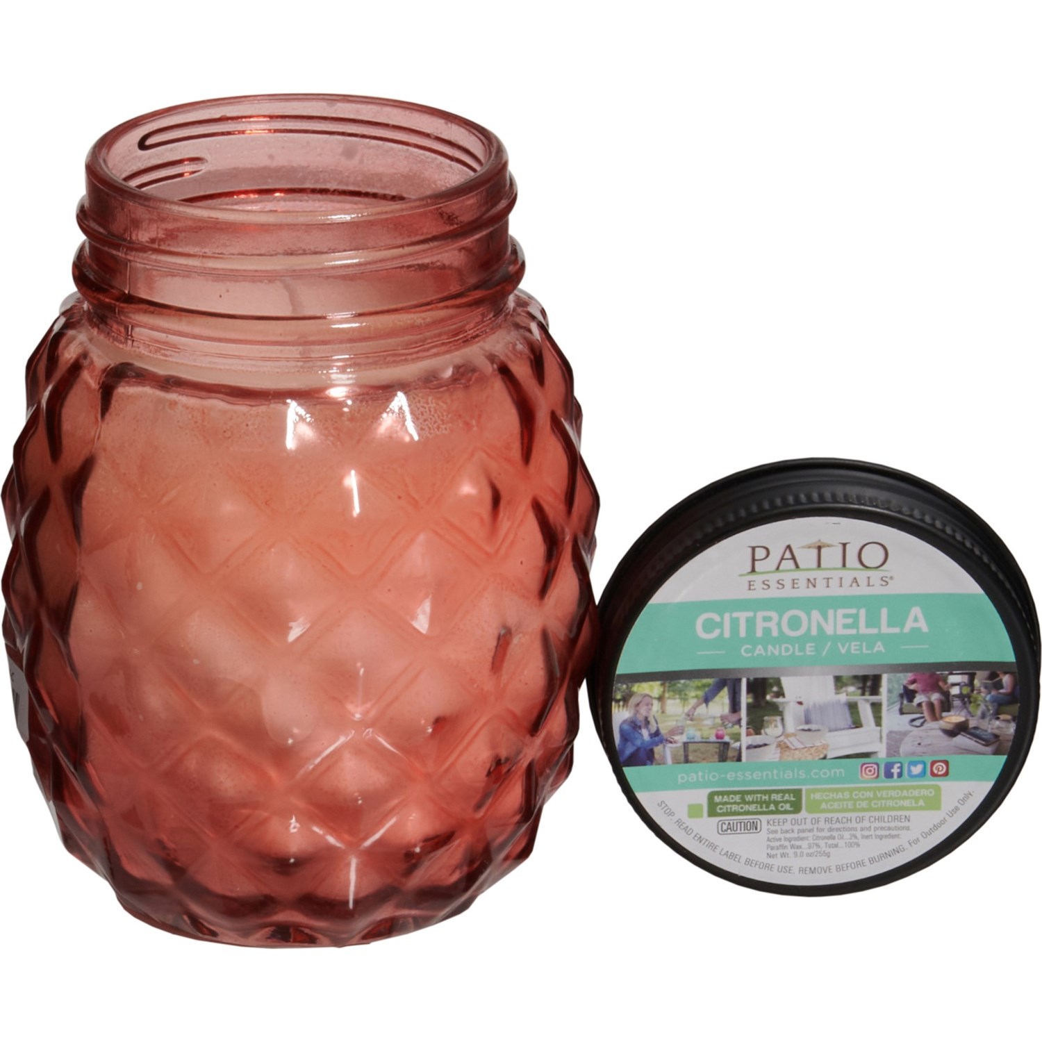 PATIO ESSENTIALS Pineapple Citronella and Lemongrass Candle - 9 oz ...