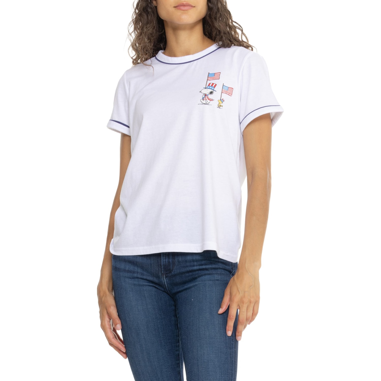 Peanuts Americana Snoopy and Woodstock Graphic T-Shirt - Short Sleeve ...
