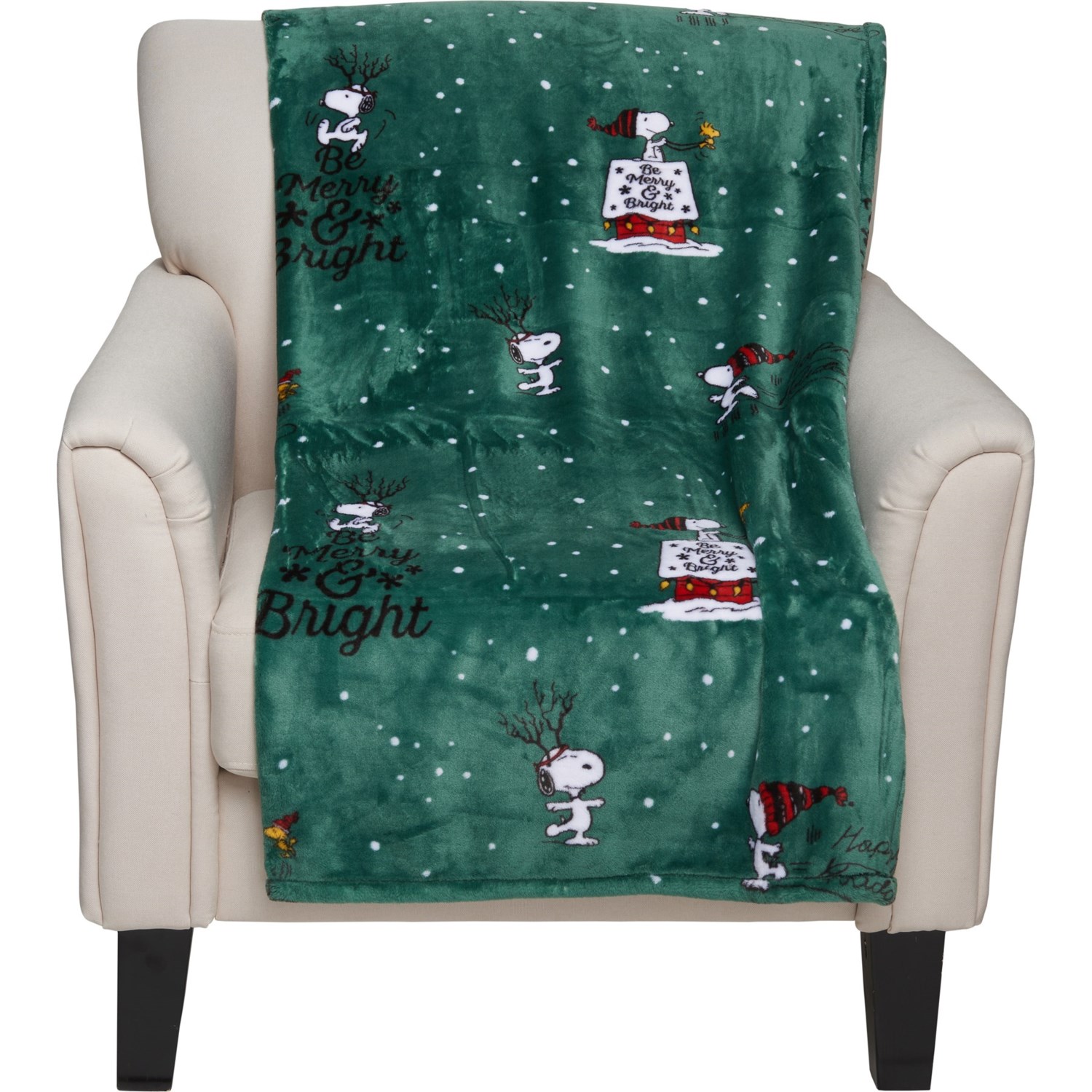 Peanuts Merry and Bright Plush Fleece Throw Blanket - 50x70” - Save 42%