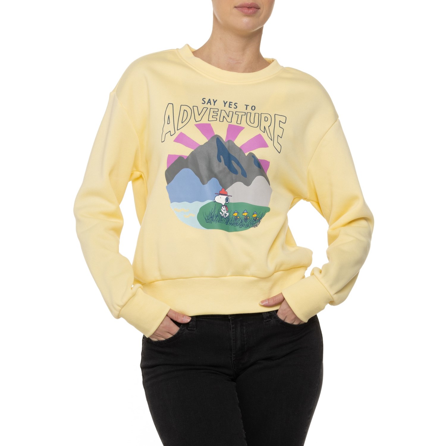 Peanuts Say Yes To Adventure Snoopy Graphic Sweatshirt - Save 43%