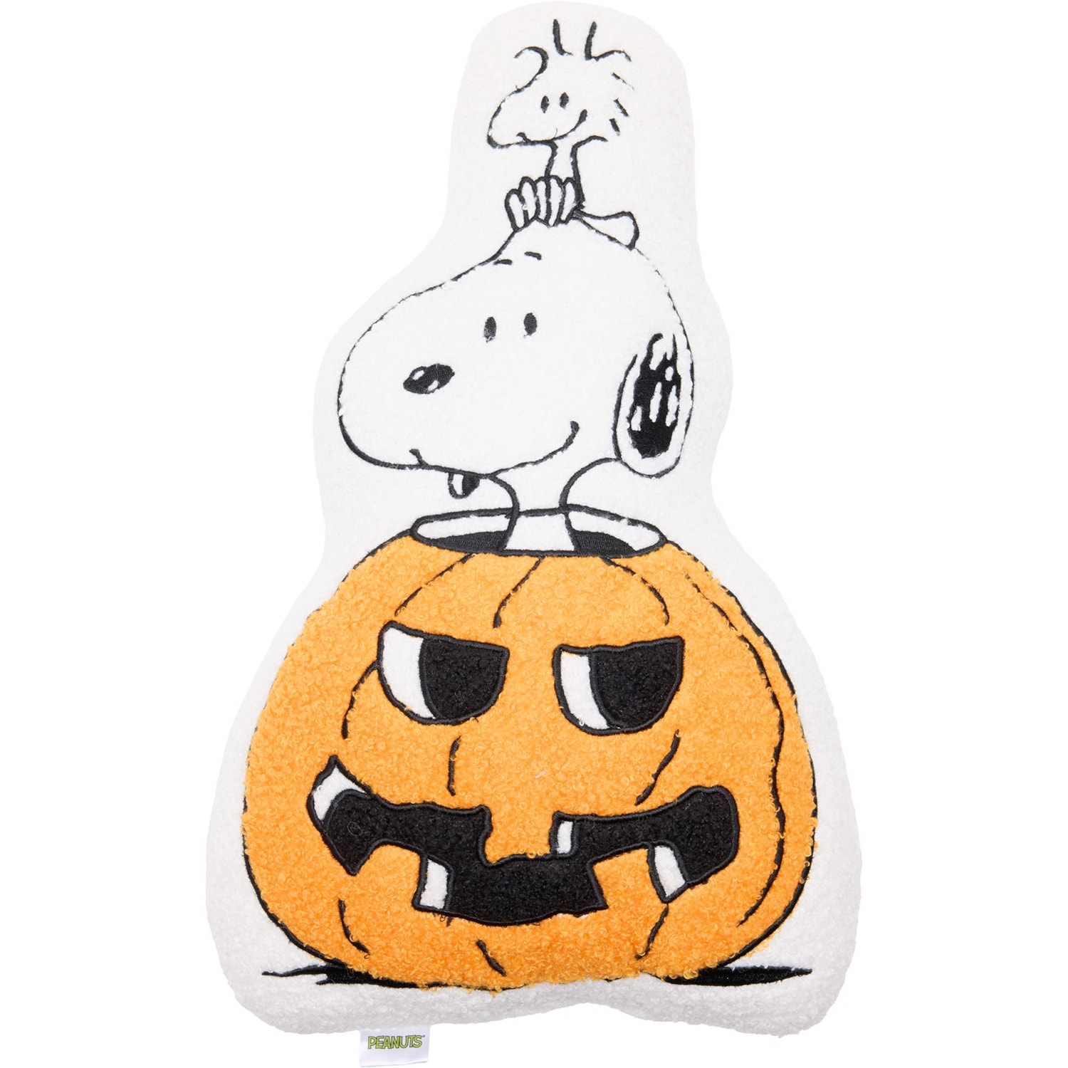 Peanuts Snoopy and Woodstock in Pumpkin Shaped Throw Pillow -12x17 ...