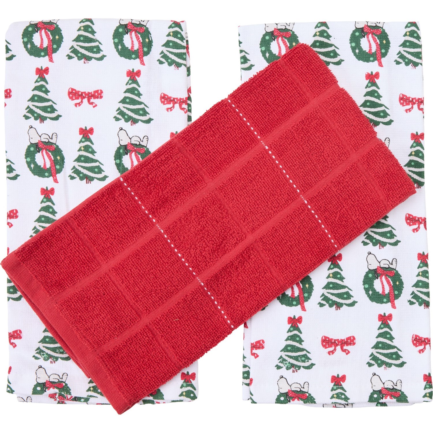 Peanuts Snoopy Classic Christmas Kitchen Towel Set - 3-Pack, 16x26 ...