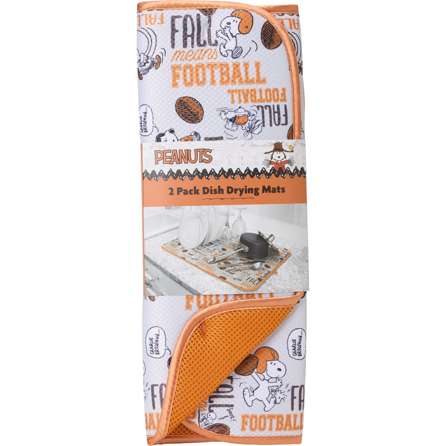 Peanuts Snoopy Fall Football Dish Drying Mats - 2-Pack, 16x18” - Save 61%