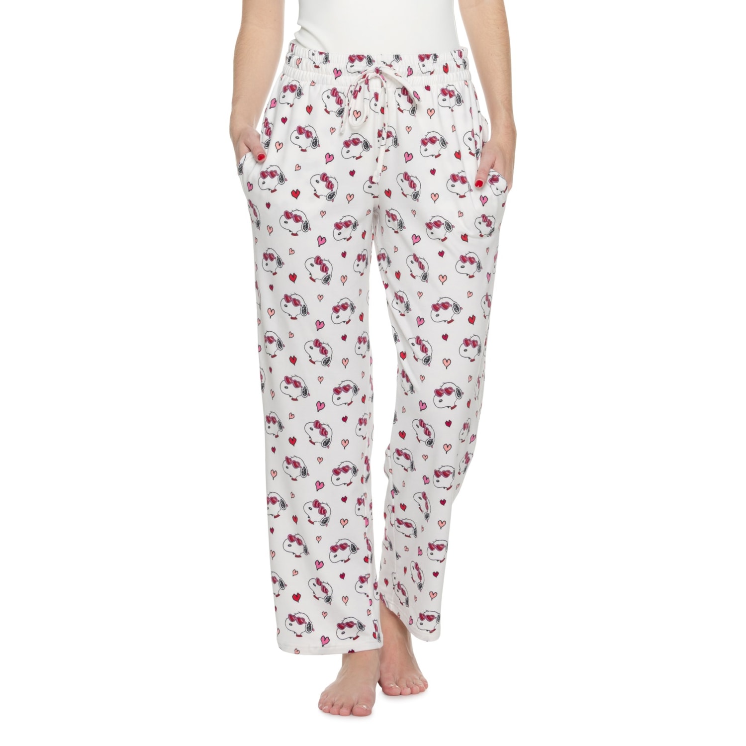 Peanuts Snoopy Heart Eyes Silky Pajama Pants - Save 58%