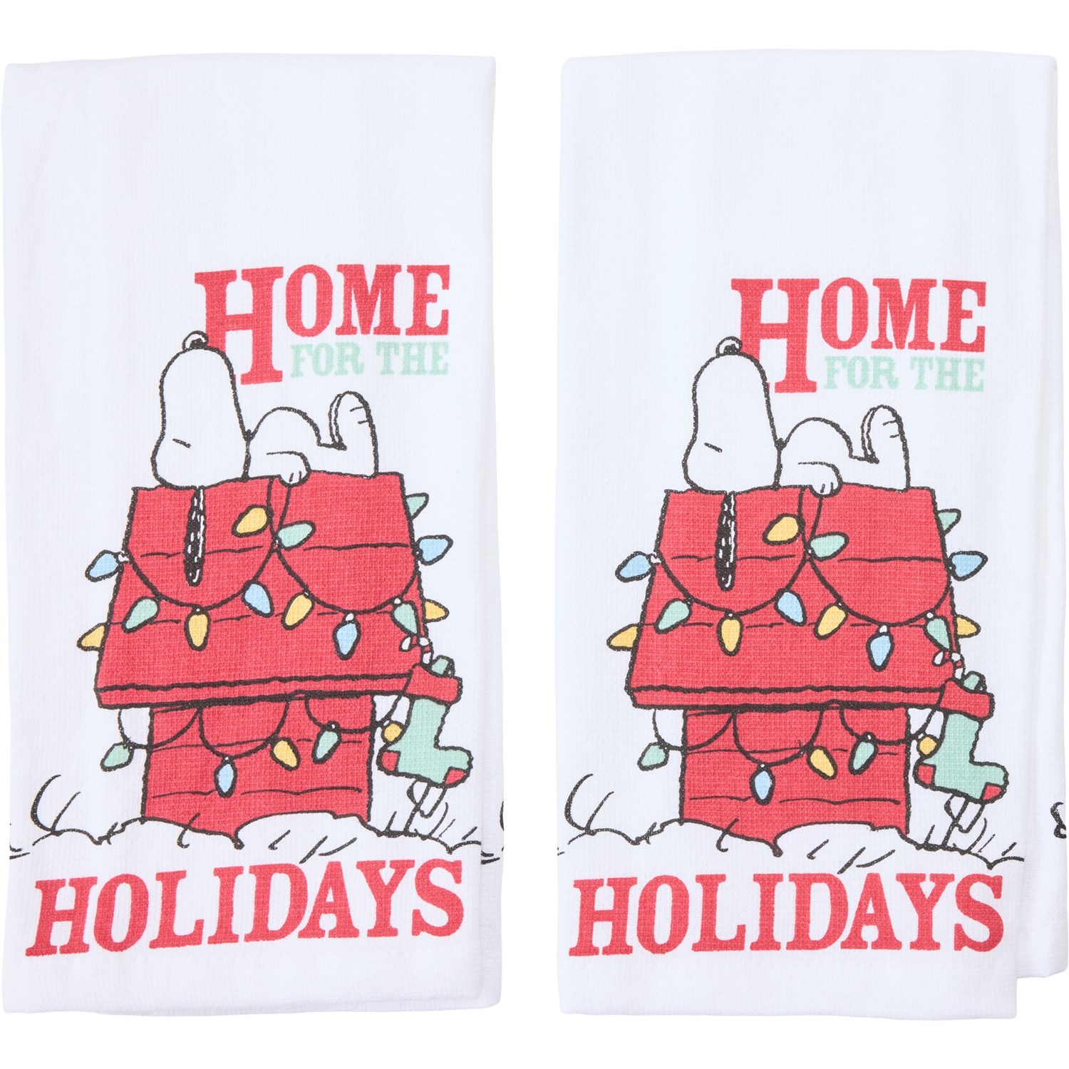 Peanuts Snoopy Home for the Holidays Kitchen Towel Set - 2-Pack, 16x26 ...
