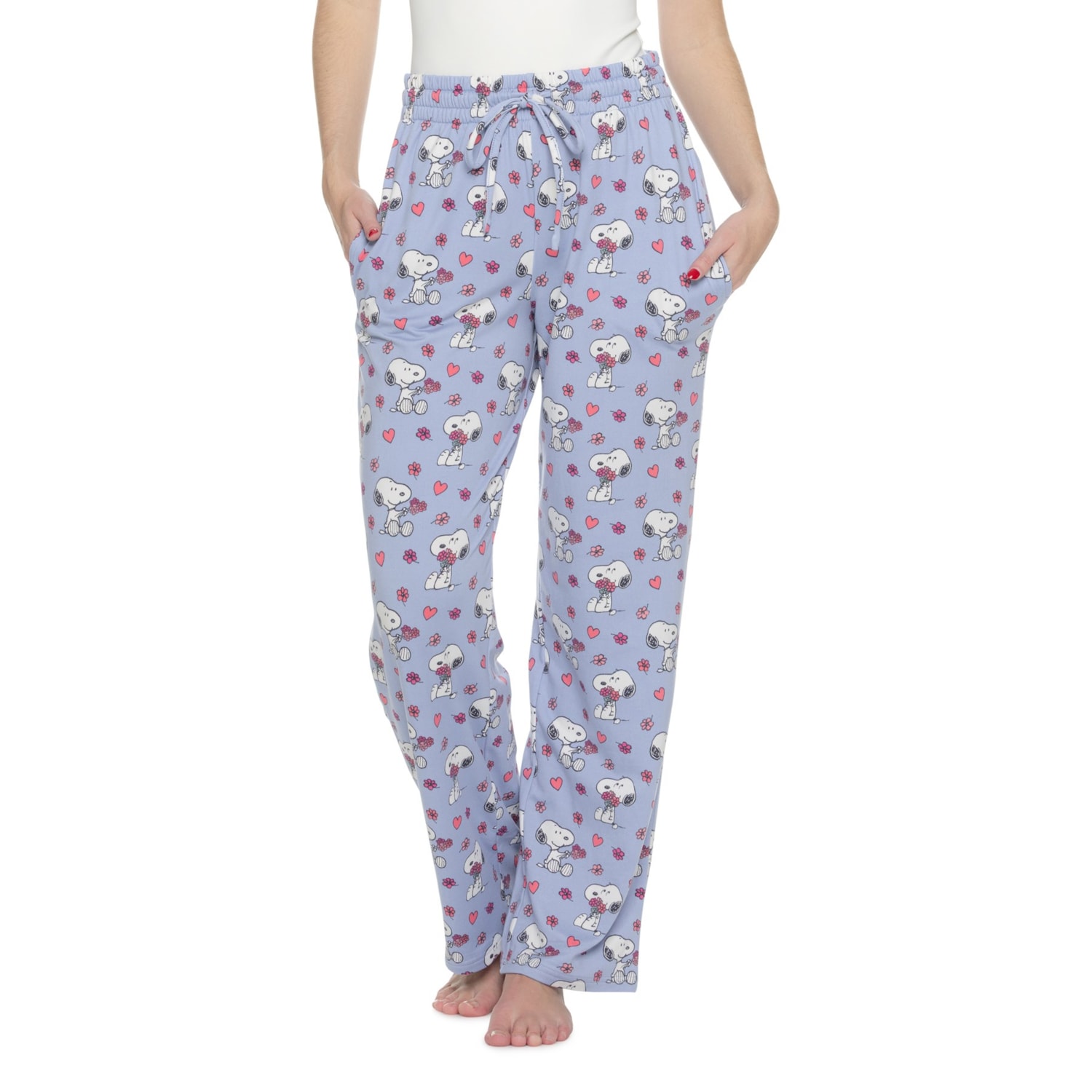 Peanuts Snoopy Love Blooms Silky Pajama Pants - Save 37%