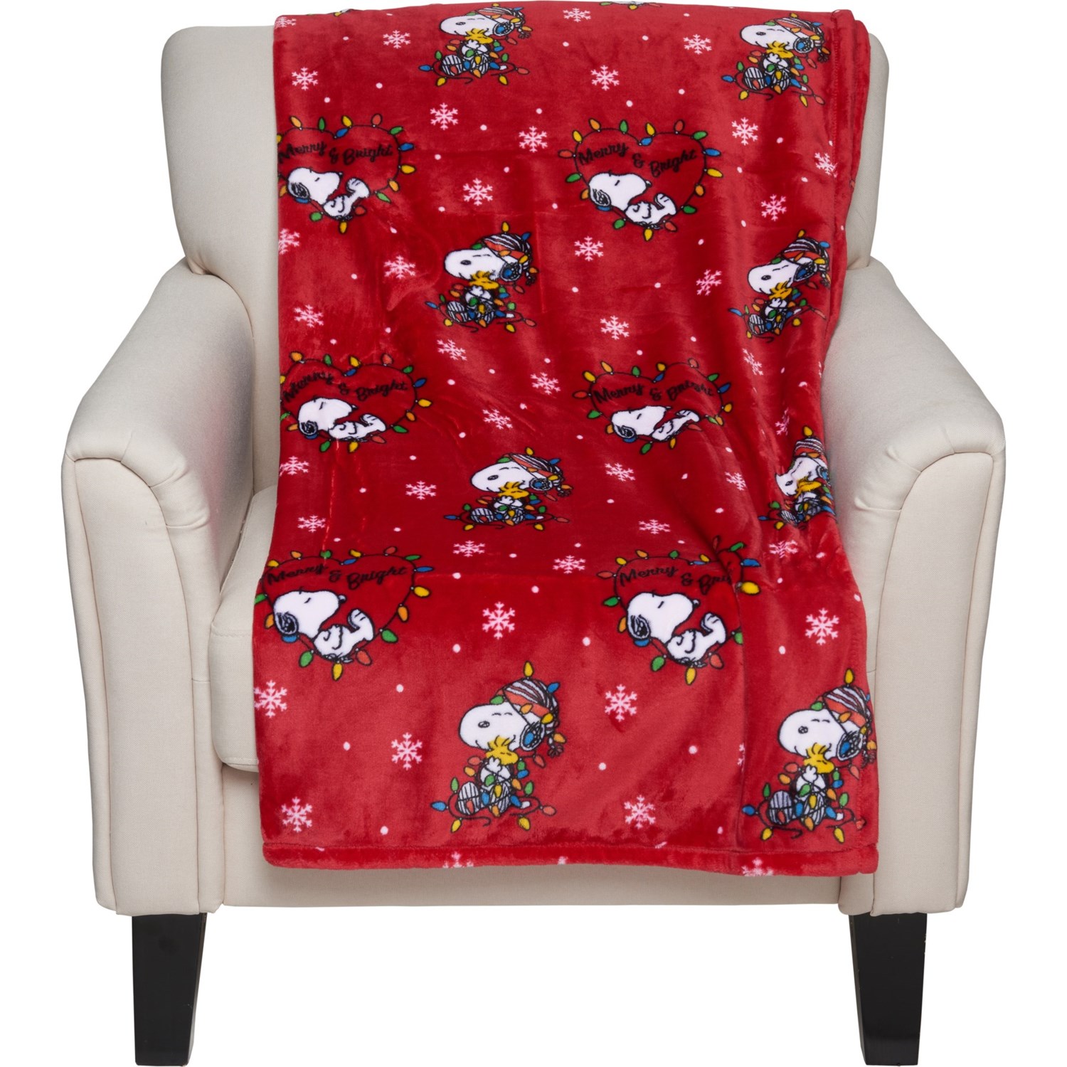 Peanuts Snoopy Loves X-Mas Lights Fleece Throw Blanket - 50x70” - Save 42%