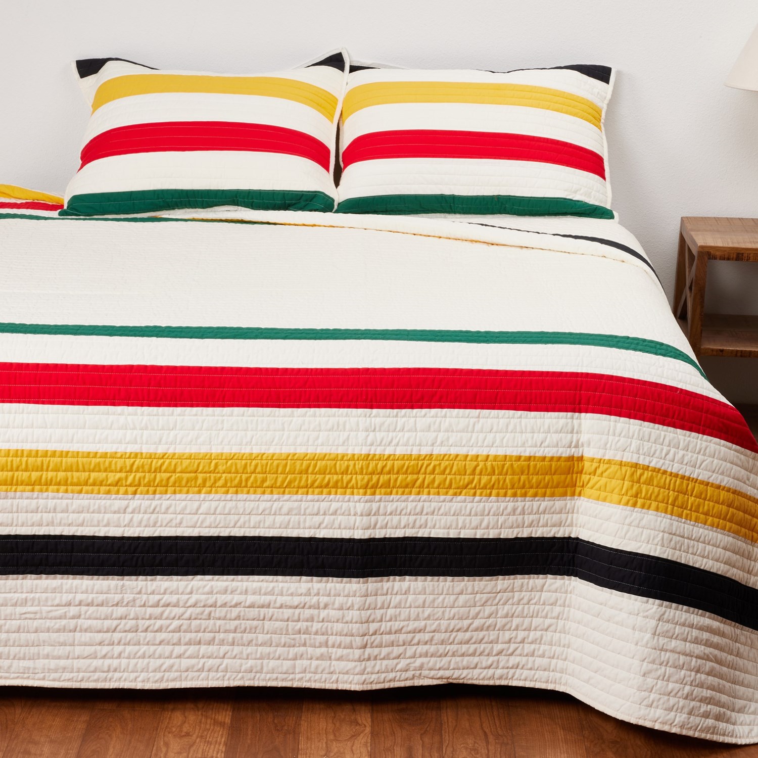 Pendleton Full-Queen Glacier Park Stripe Quilt Set - 3-Piece, Ivory ...