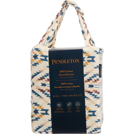 Pendleton King Crystal Springs Flannel Sheet Set - 170 gsm, Tan - Save 50%