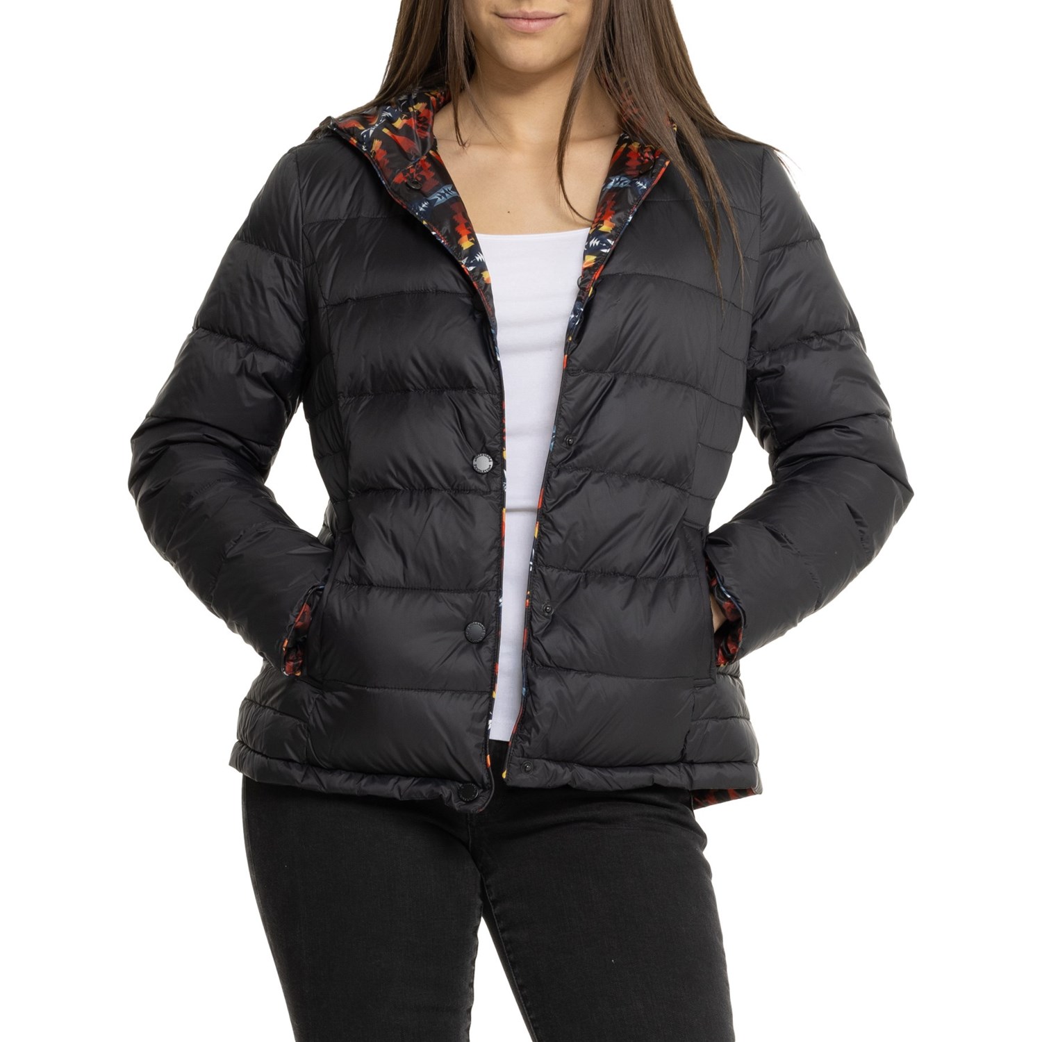 Pendleton Sula Reversible Down Hooded Jacket - Insulated - Save 40%