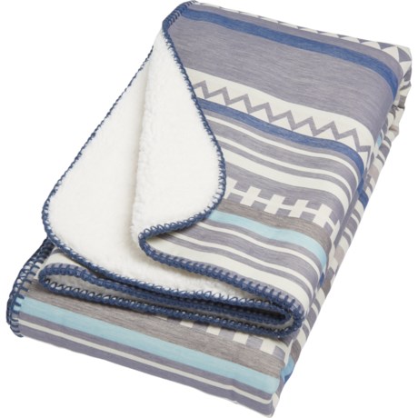 Pendleton Tamiami Trail Sherpa Throw Blanket - 50x70”, Blue - Save 50%
