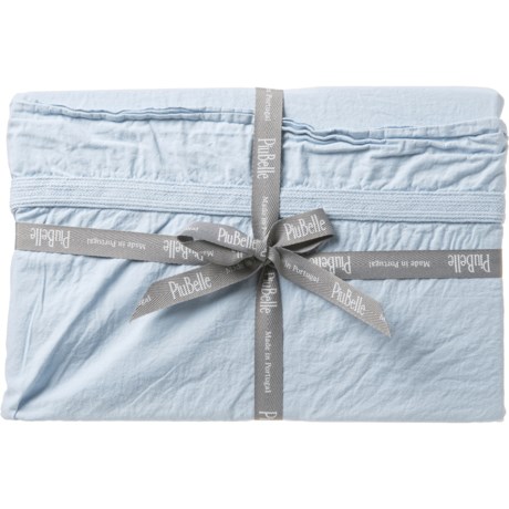 Piubelle Made in Portugal Queen Braid Sheet Set - Chambray Blue - Save 37%