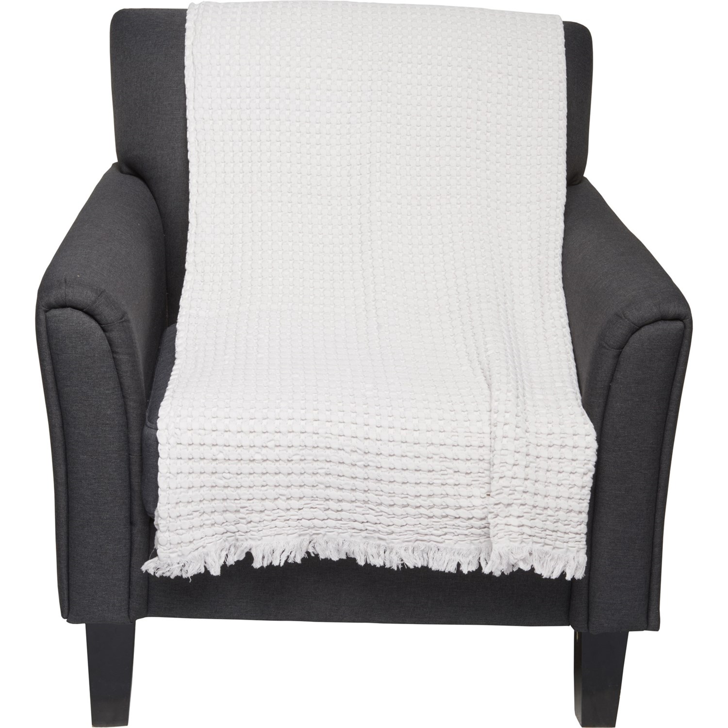 Piubelle Made in Portugal Waffle Throw Blanket - 50x70”, Pale Grey ...